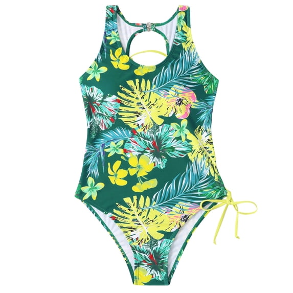 Women One Piece Swimsuit 2026 Tummy Control Cutout Neon Color Block ...