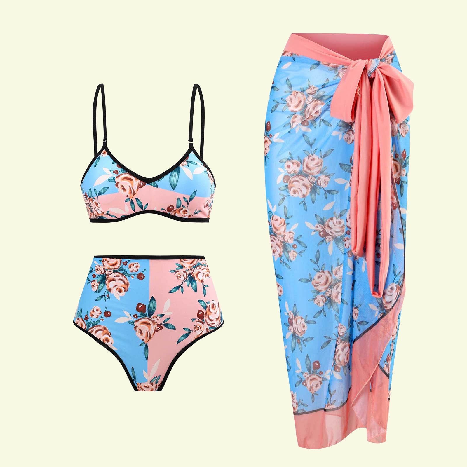 Women One Piece Swimsuit with Matching Cover Ups,Women 2 Pieces Beach ...