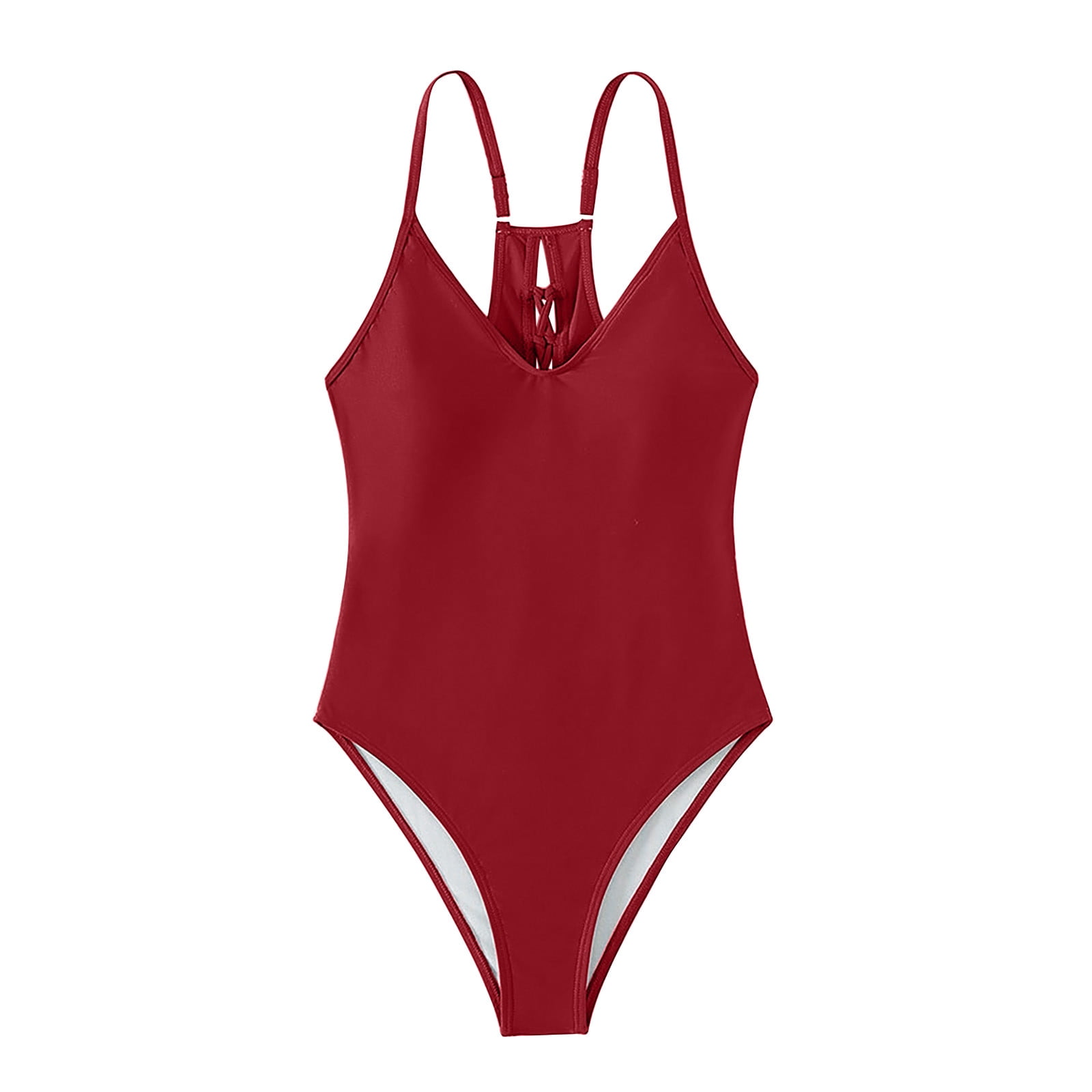 Women One Piece Swimsuit Twist Front Flounce Bathing Suit Padded ...