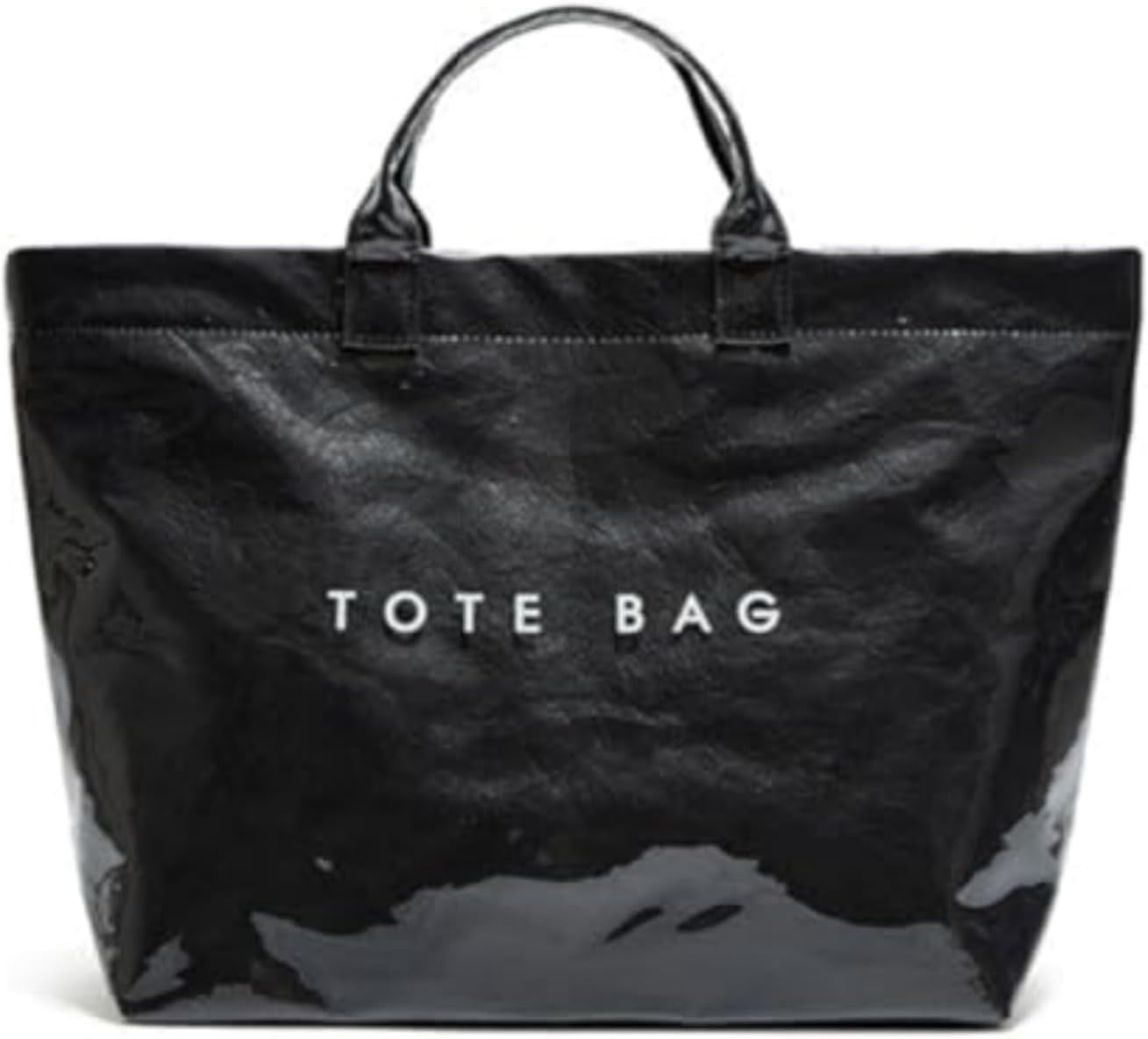 Women PVC Tote Bag Letter Print Kraft Paper Bag Clear Plastic Tote Bag ...