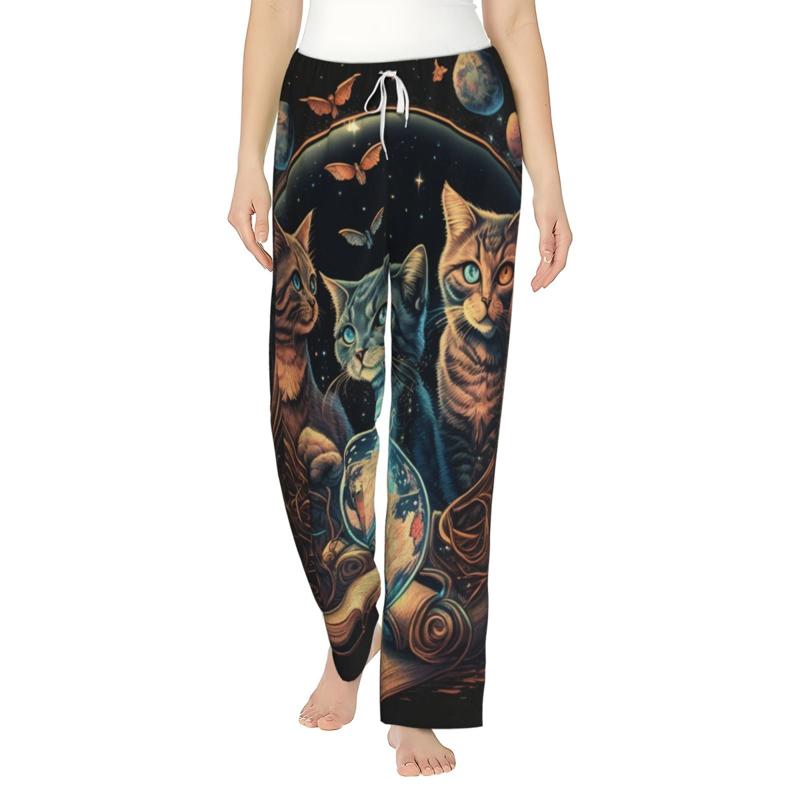 Women Pajama Pants Casual Lightweight Lounge Flannel Bottoms, Retro ...