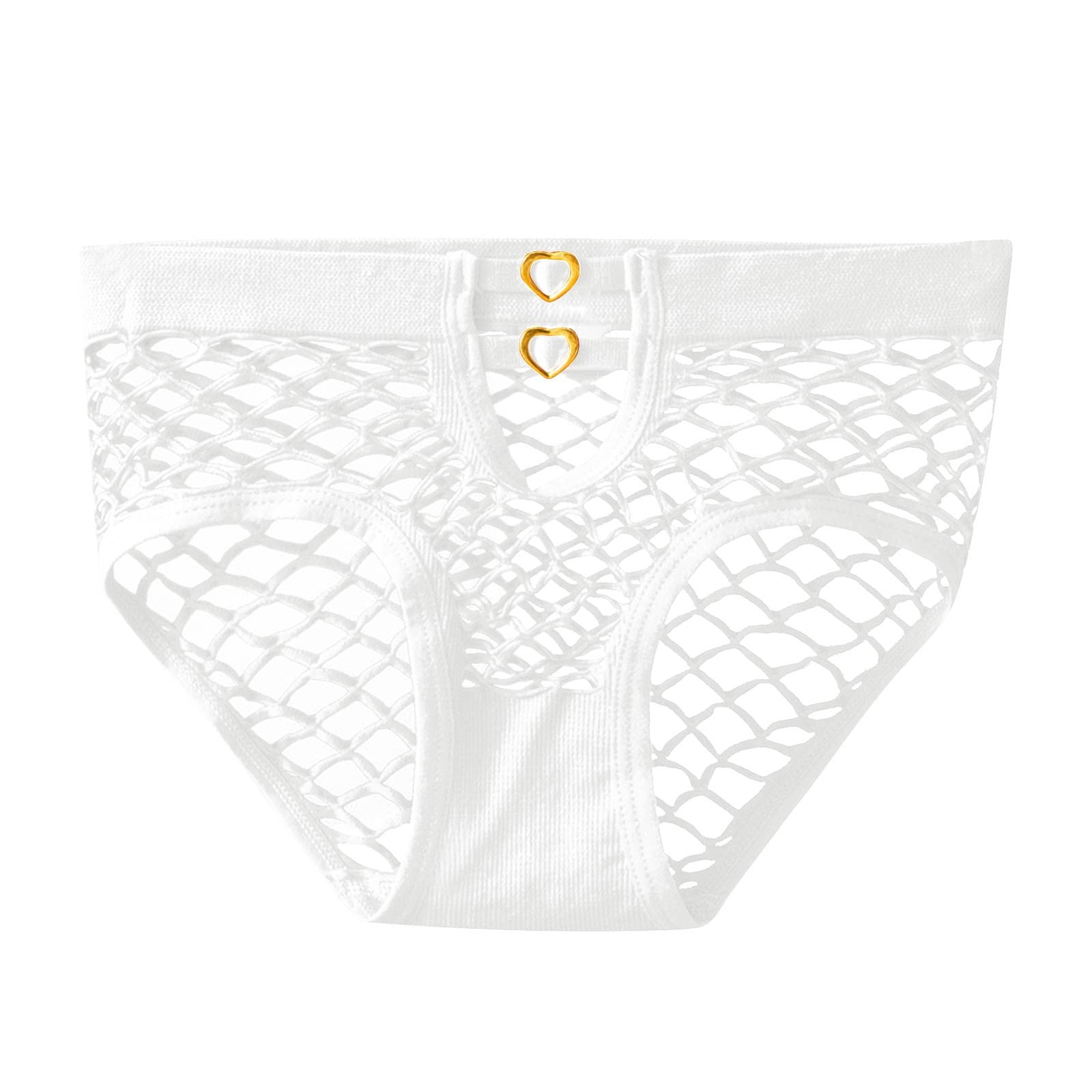 Women Panties Mid Waist Briefs Figure Net Design Hollow Underwear High