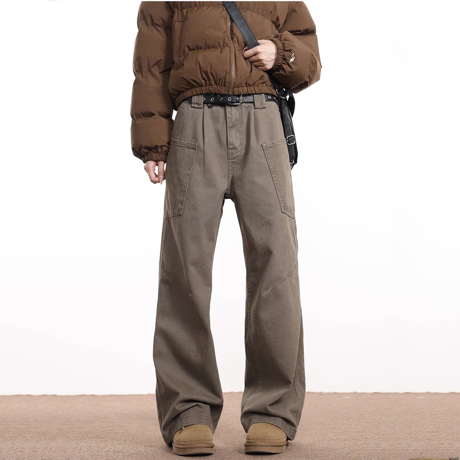 Women Pants Business Casual Outfits for Women Coffee Baggy Pants Womens ...