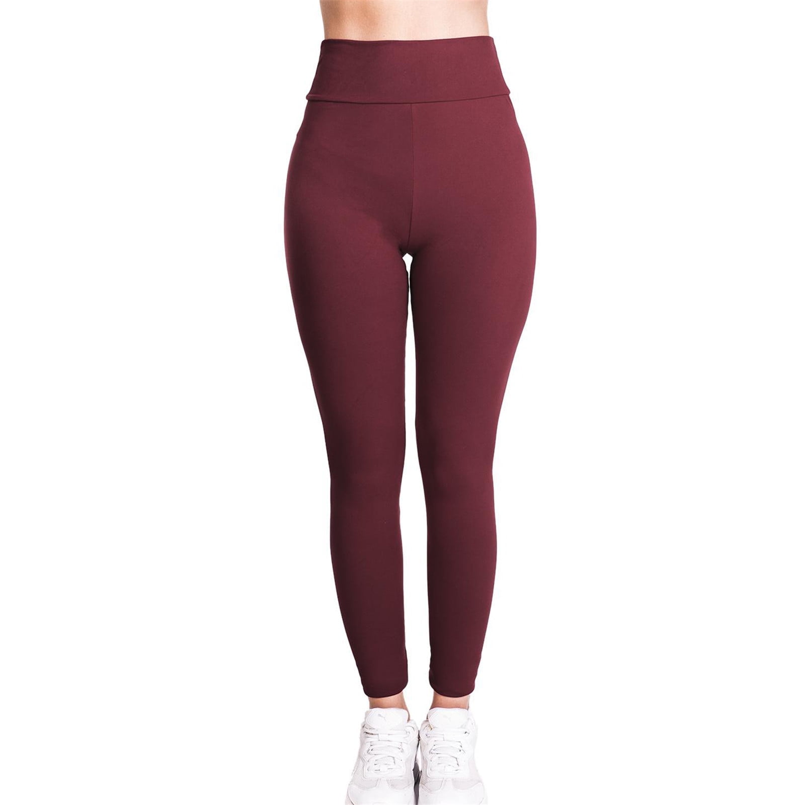 Women Pants Ladies Solid Color High Waist Stretch Strethcy Fitness ...