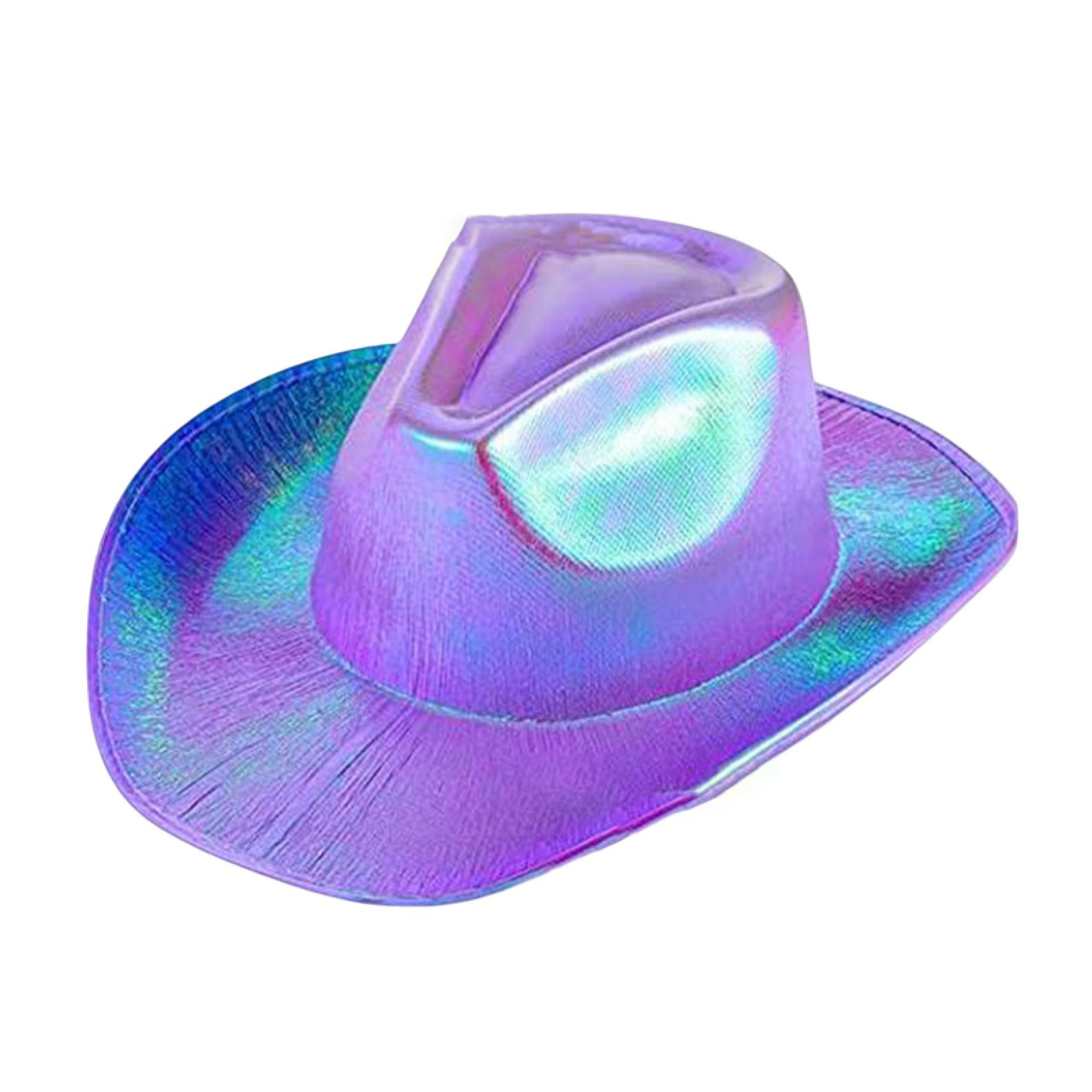 Women Party Hat - Bright Color Concave Top Wide Brim - Glossy Surface ...