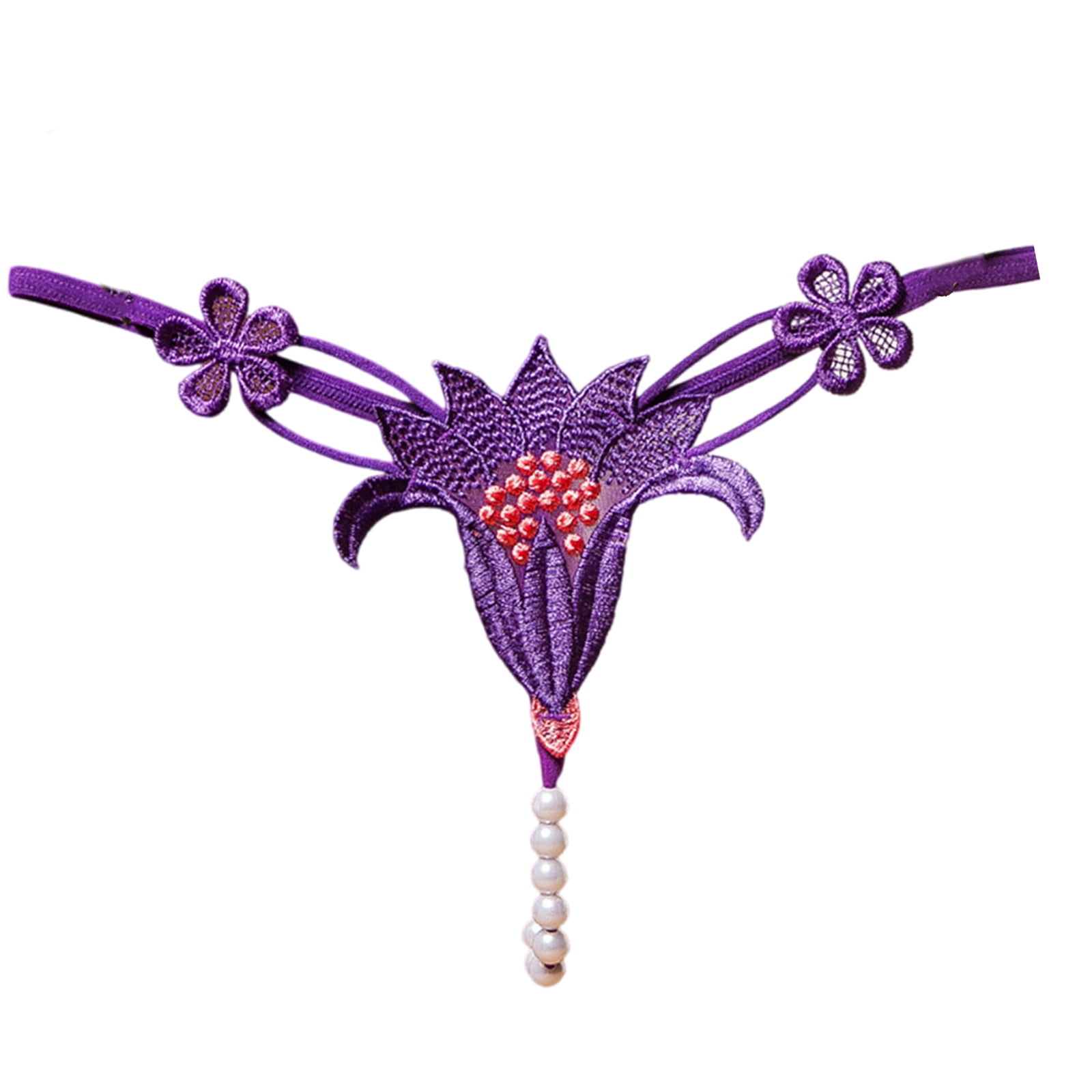 Women Pearls Massage G-String Thong Panty Pearls Beads Panties ...