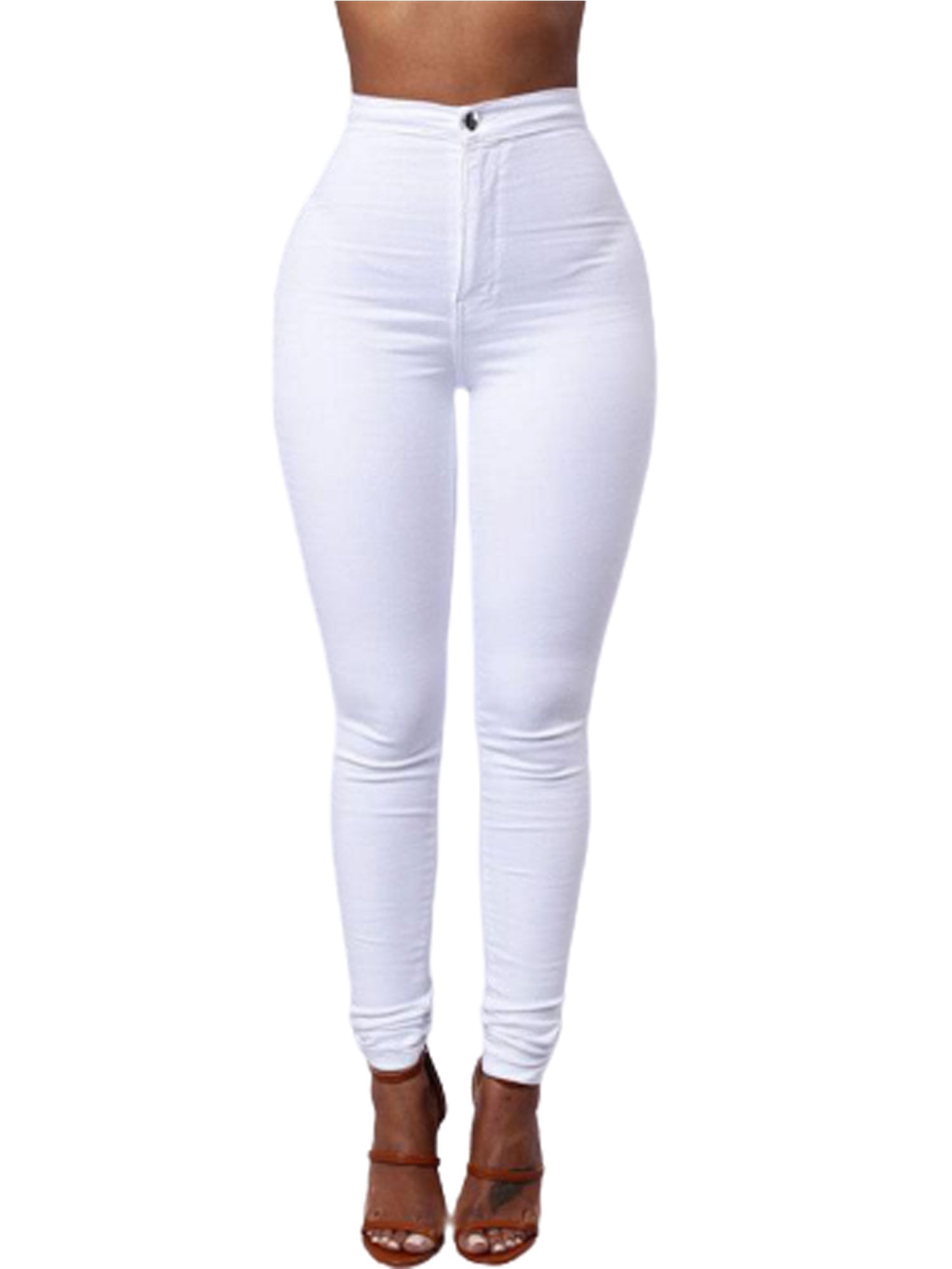 Women Pencil Stretch Casual Look Denim Skinny Jeans Pants High Waist ...