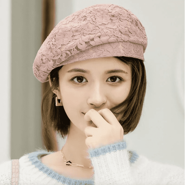 Women Pink Hat, Lady Pink Caps, Bucket Hat for Women, Girls Beret Hat ...