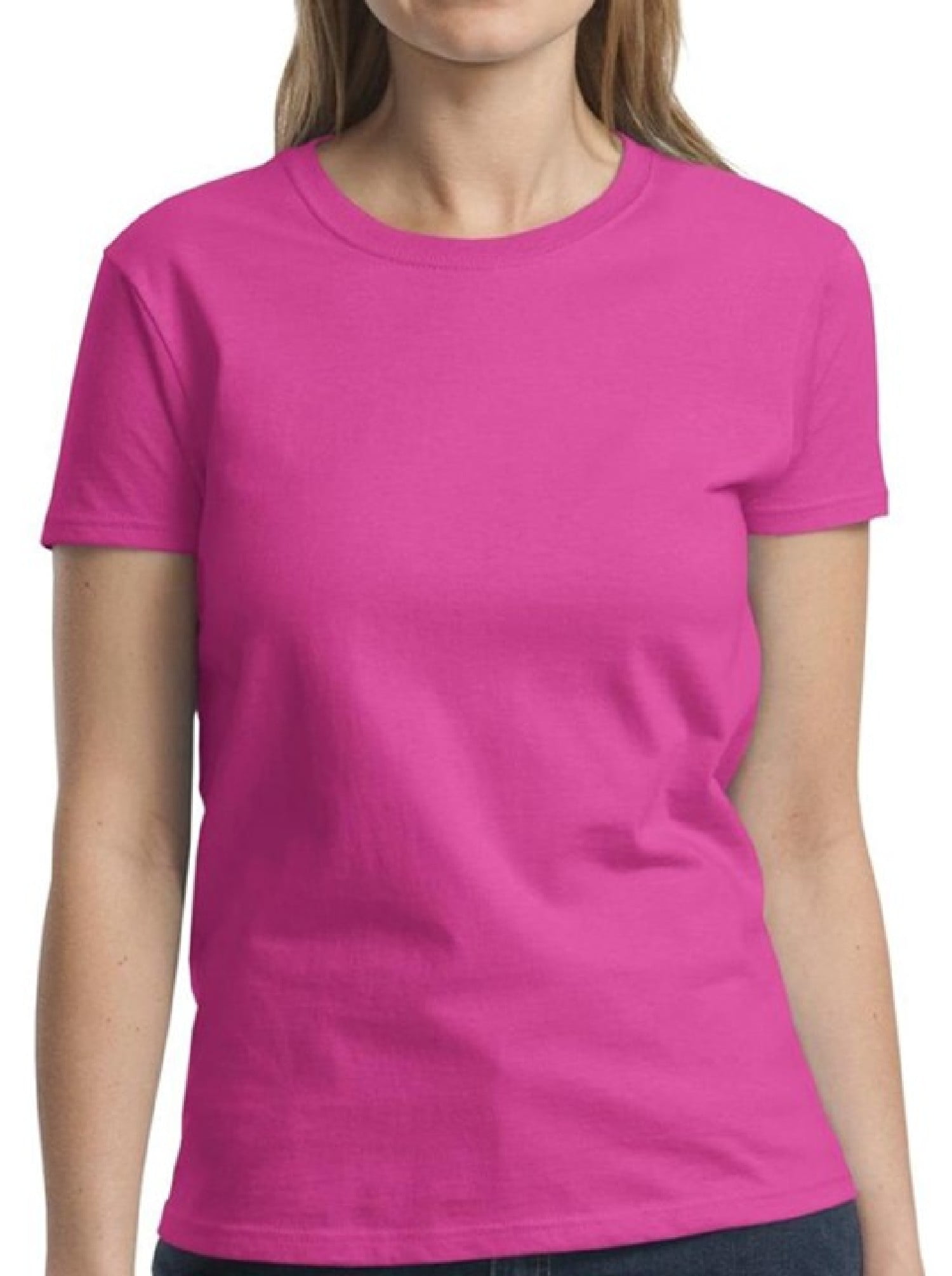 Women Pink T-Shirts Gildan Short Sleeve Basic Shirts - Single Shirt OR ...