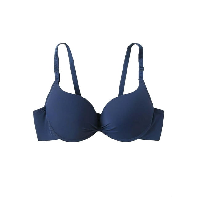 Women Plain A Piece Navy Blue Sexy Bras & Bralettes 85B - Walmart.com