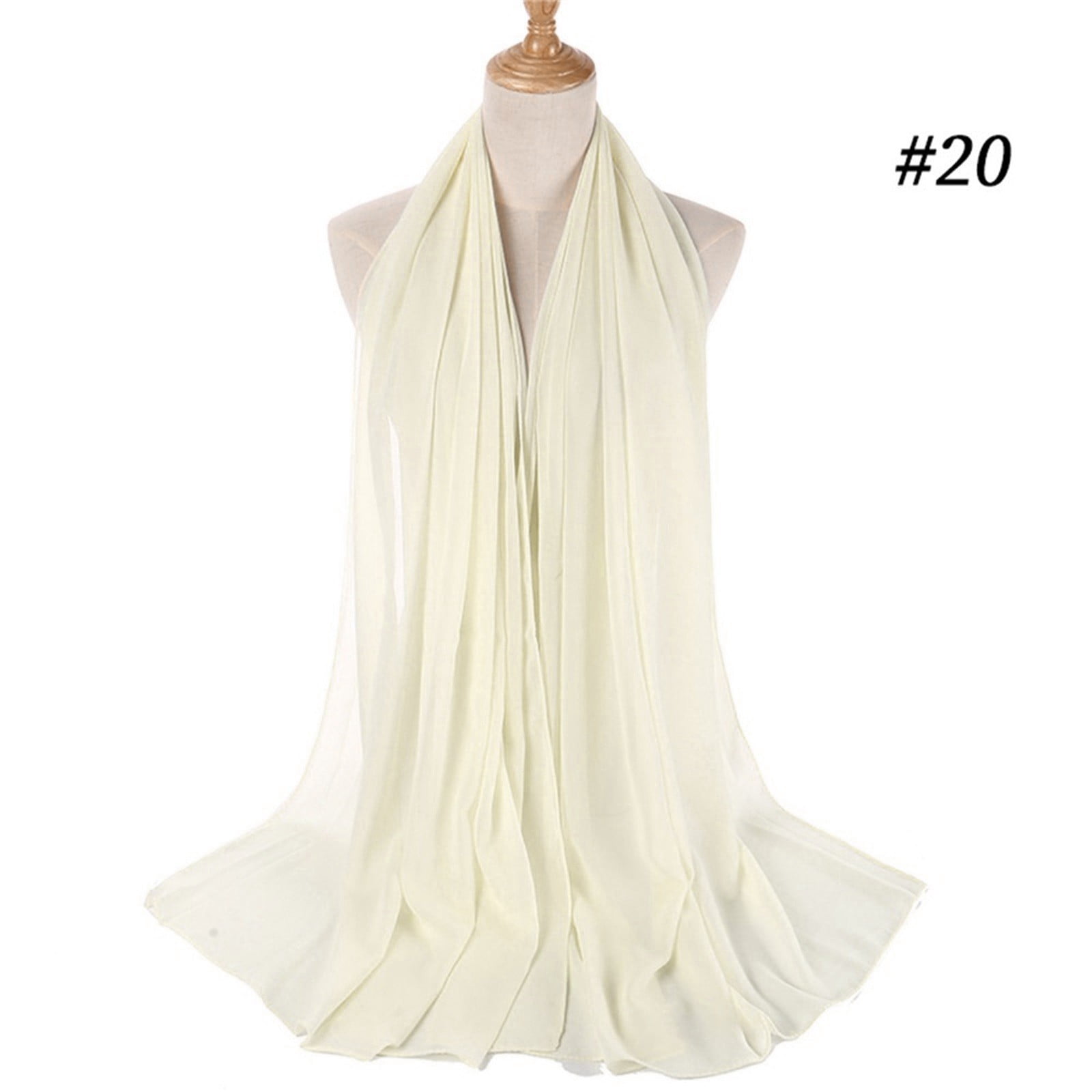 Women Plain Bubble Chiffon Scarf Hijab Wrap Printe Shawls Headband