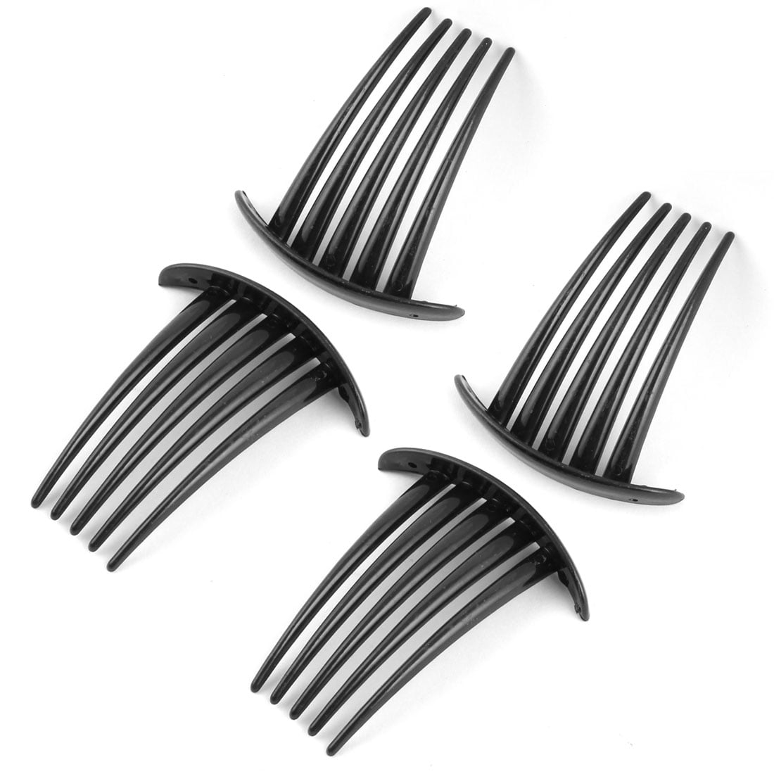 Women Plastic 5 Teeth Hair Side Comb Clip Hairdressing Clamp Black 4PCS ...