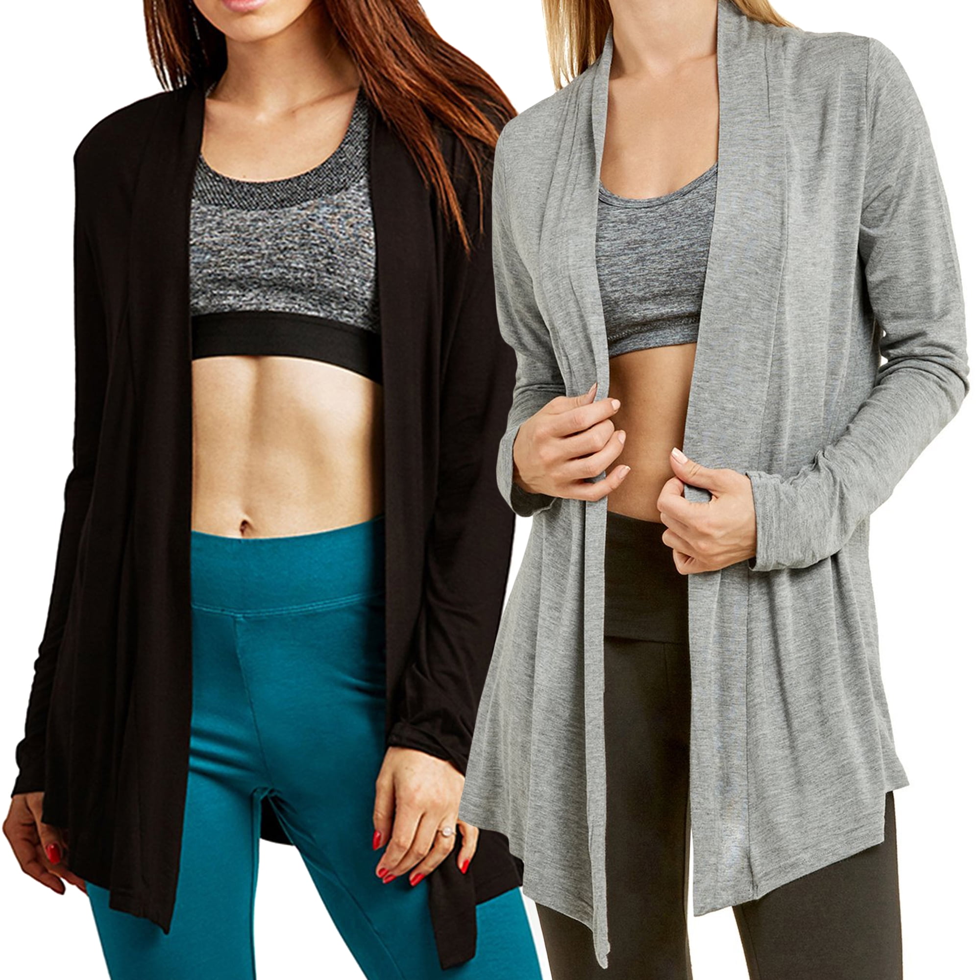 Women & Plus Classic Open Front Rayon Drape Lightweight Cardigan ...