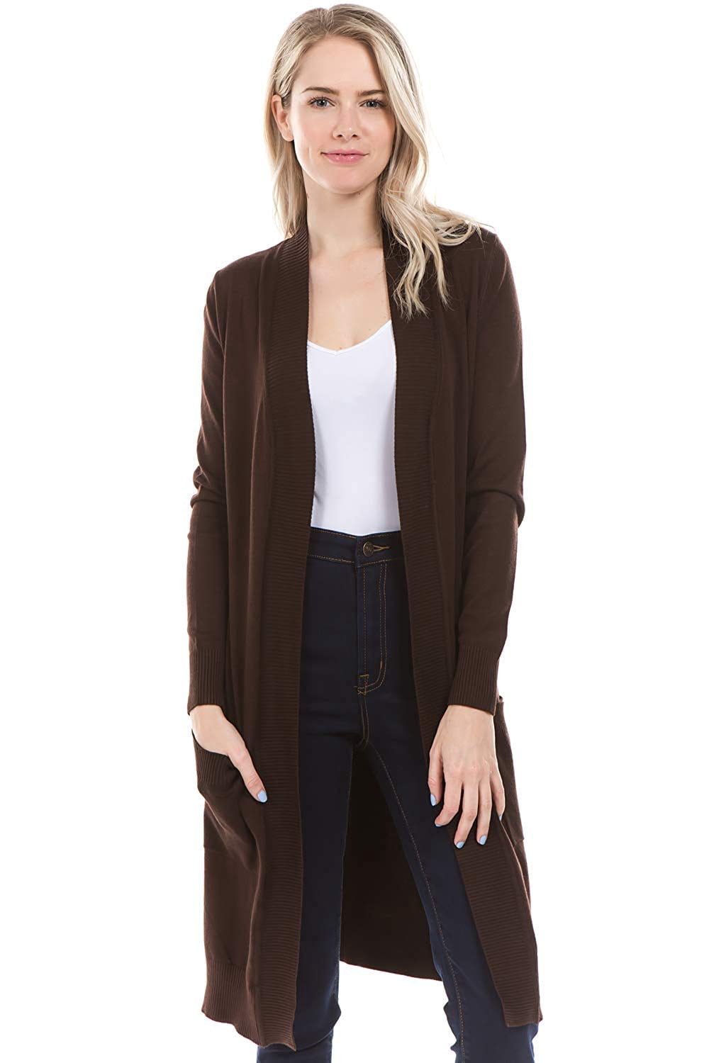 Women & Plus Long Sleeve Long Line Duster Knit Sweater Open Front ...