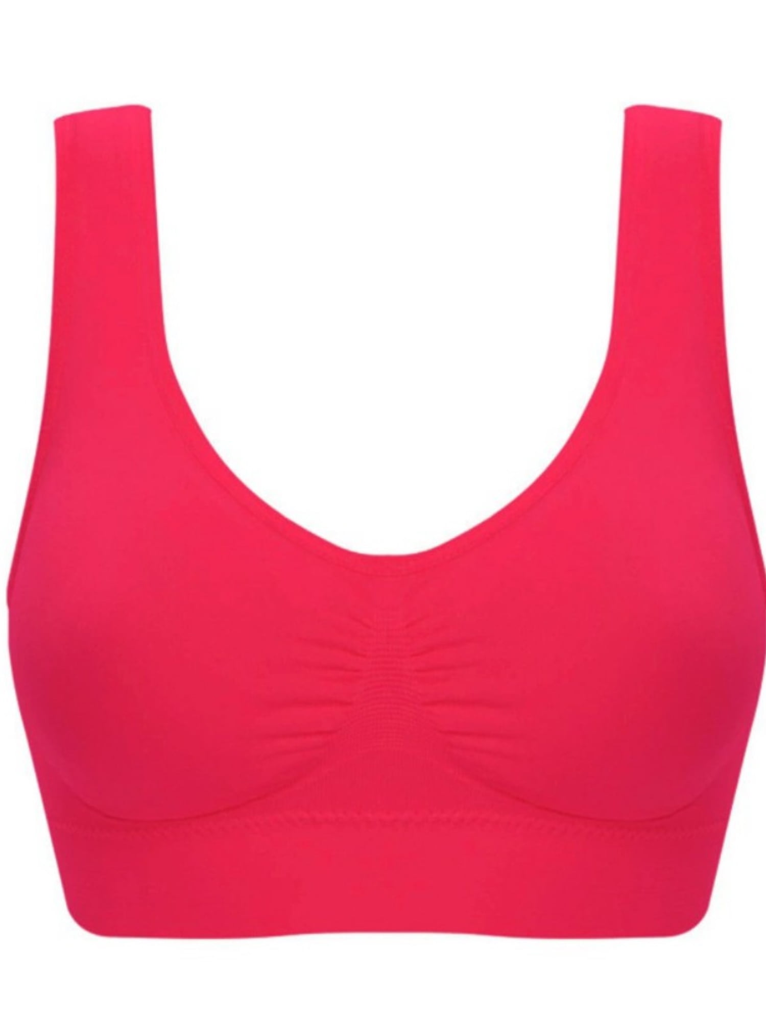 Women Plus Size Sports Bra Light-Support Seamless Workout Bra,Wirefree ...