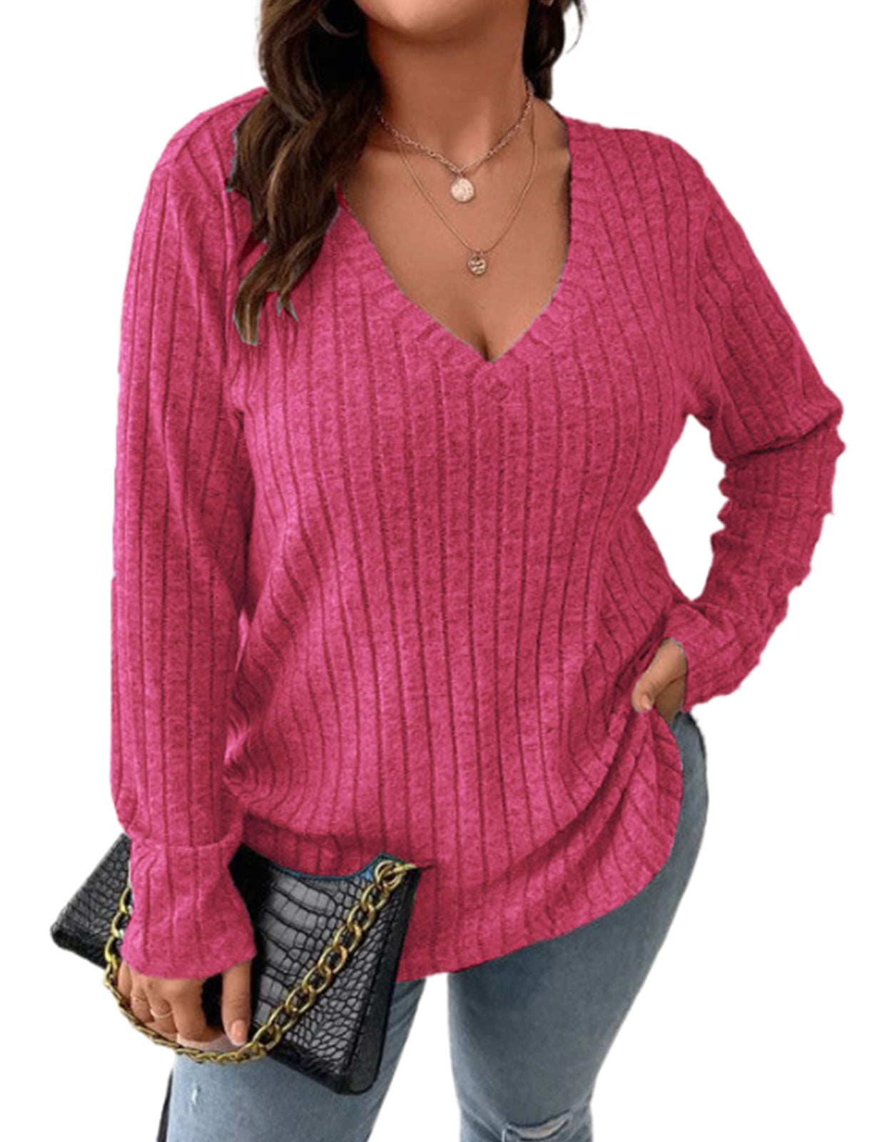 Women Plus Top 5XL Sweater Top Tunic Top Pullover Lady Top Long Sleeve ...