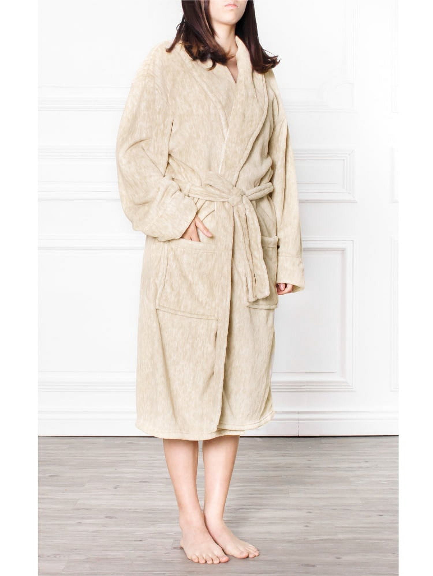 Women Plush Warm Soft Fleece Robe | Shawl Collar Luxurious Microfiber ...