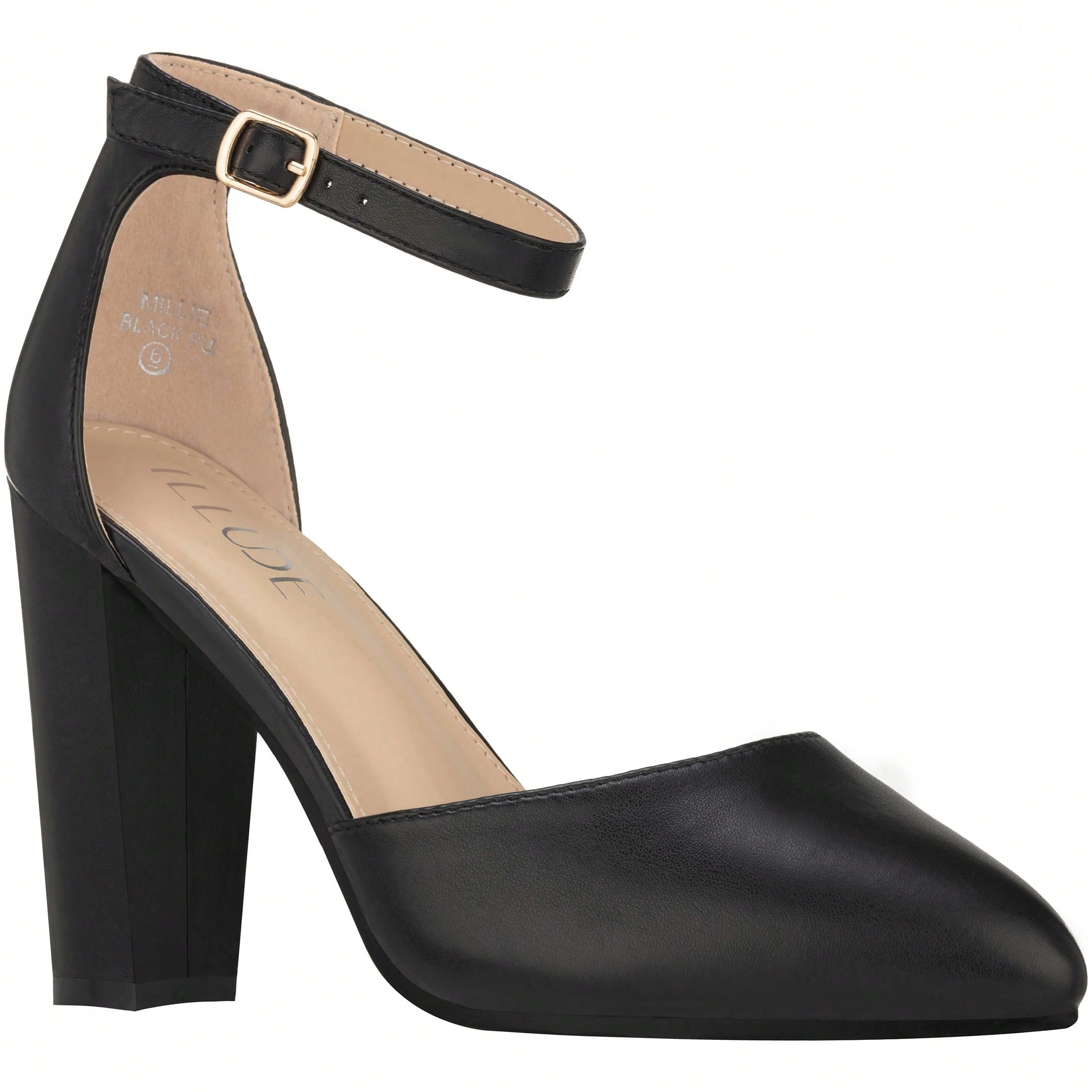 Women Point Toe Chunky Heeled Pumps Ankle Strap Pumps High Heel Ankle ...