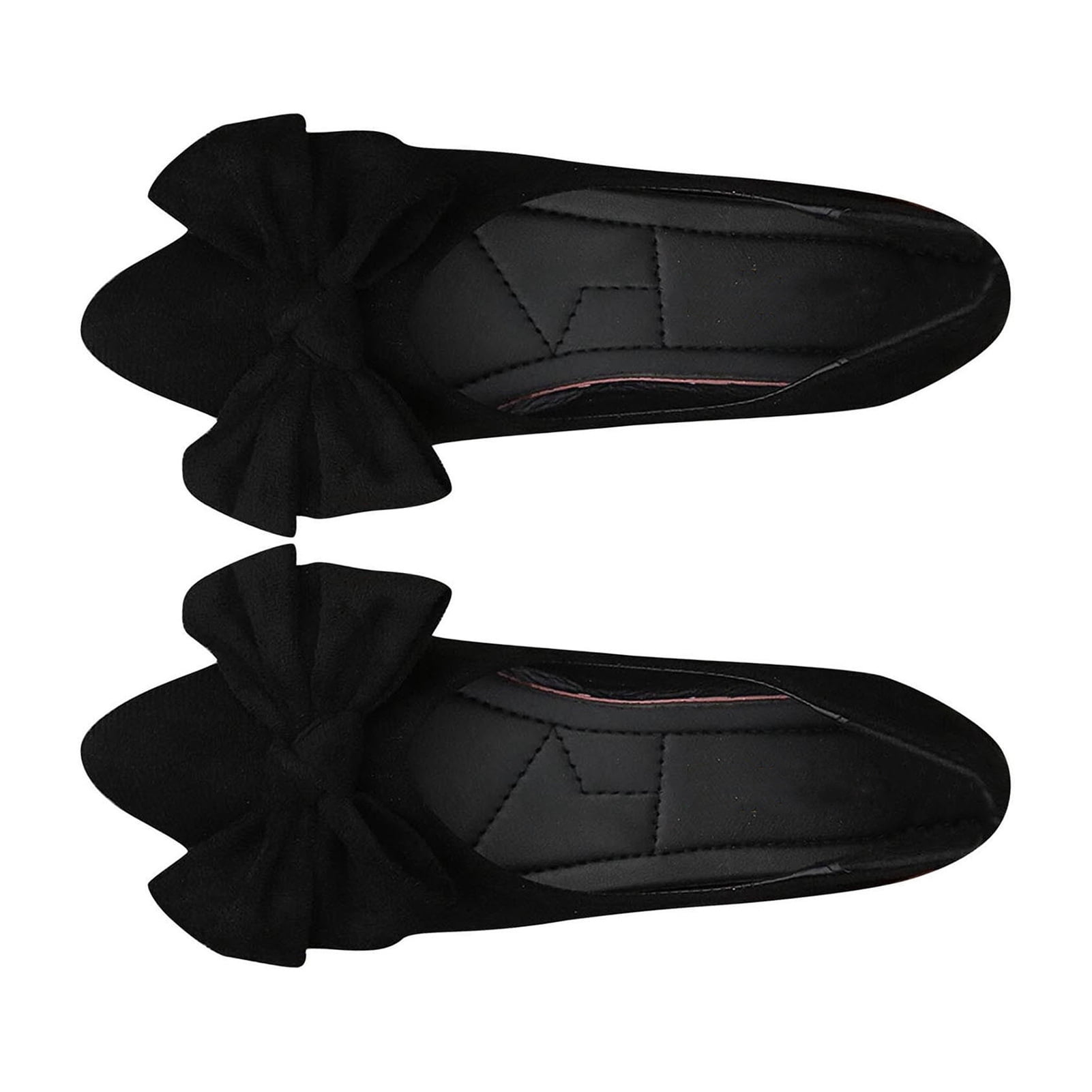 Women Pointed Toe Flats Slip-on Flat Dress Shoes with Bow Closed Toe ...