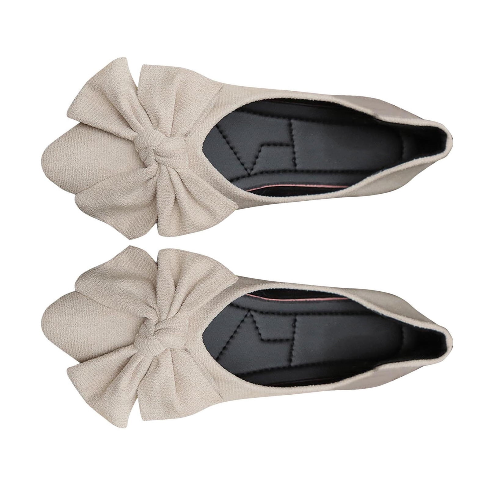 Women Pointed Toe Flats Slip-on Flat Dress Shoes with Bow Closed Toe ...