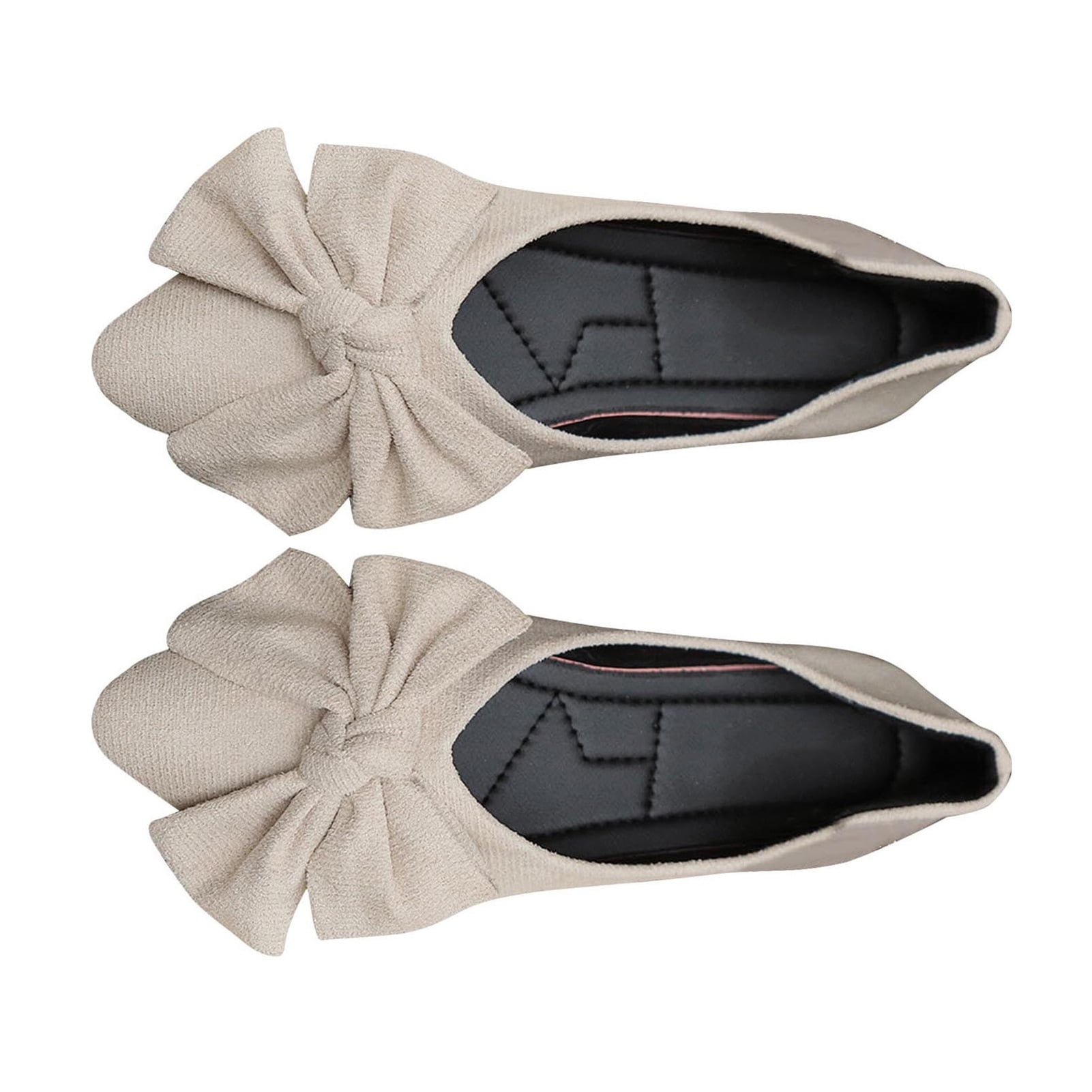 Women Pointed Toe Flats Slip-on Flat Dress Shoes with Bow Closed Toe ...