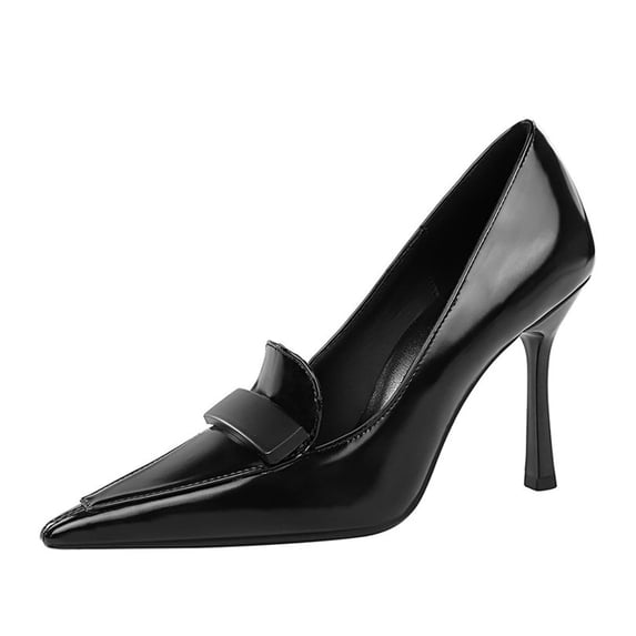 Women Pointed Toe Stiletto Sexy Pumps 9.5CM Patent Leather Ladies ...