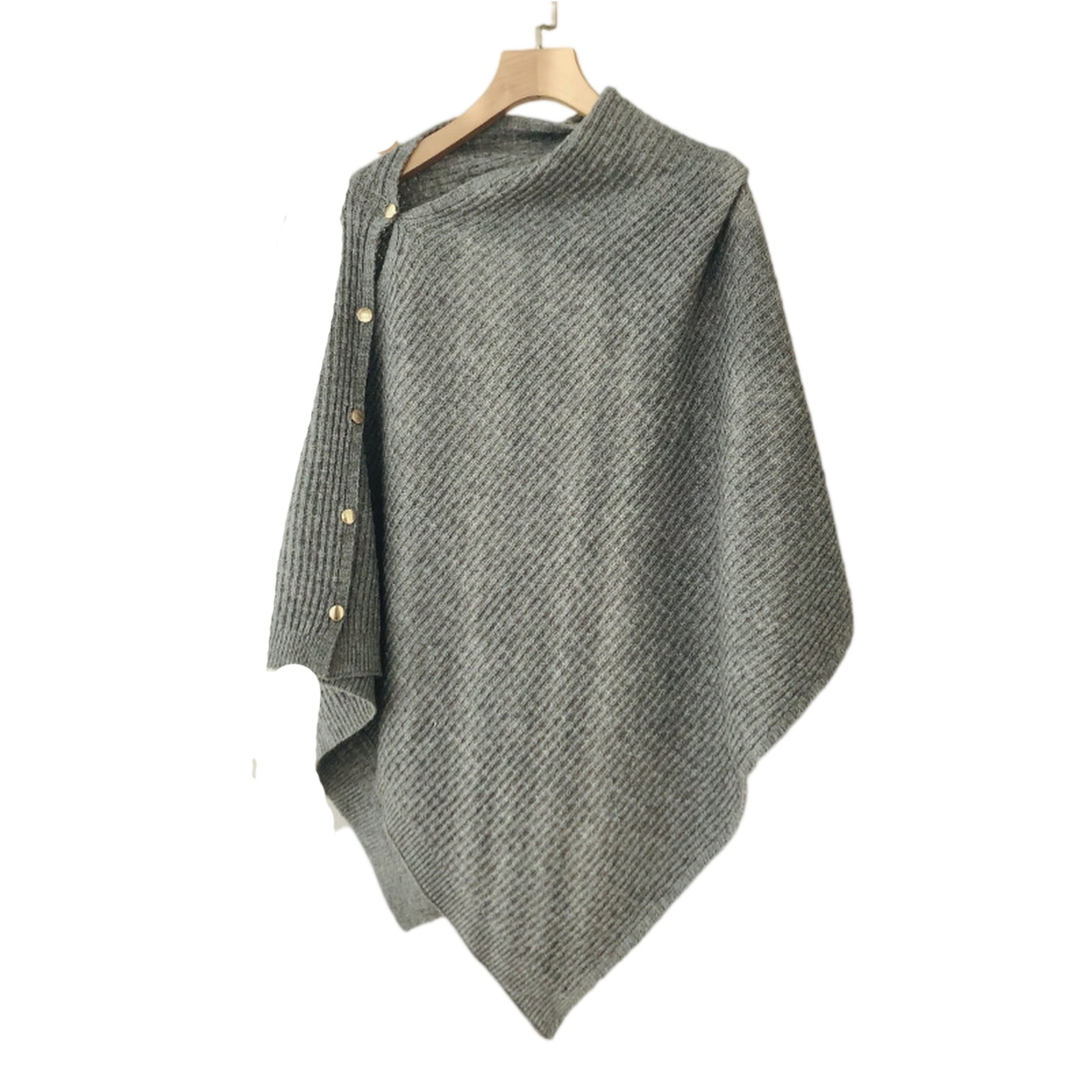 Women Poncho Sweater Slimming Fit Cropped Versatile Shawl Soft Knit ...