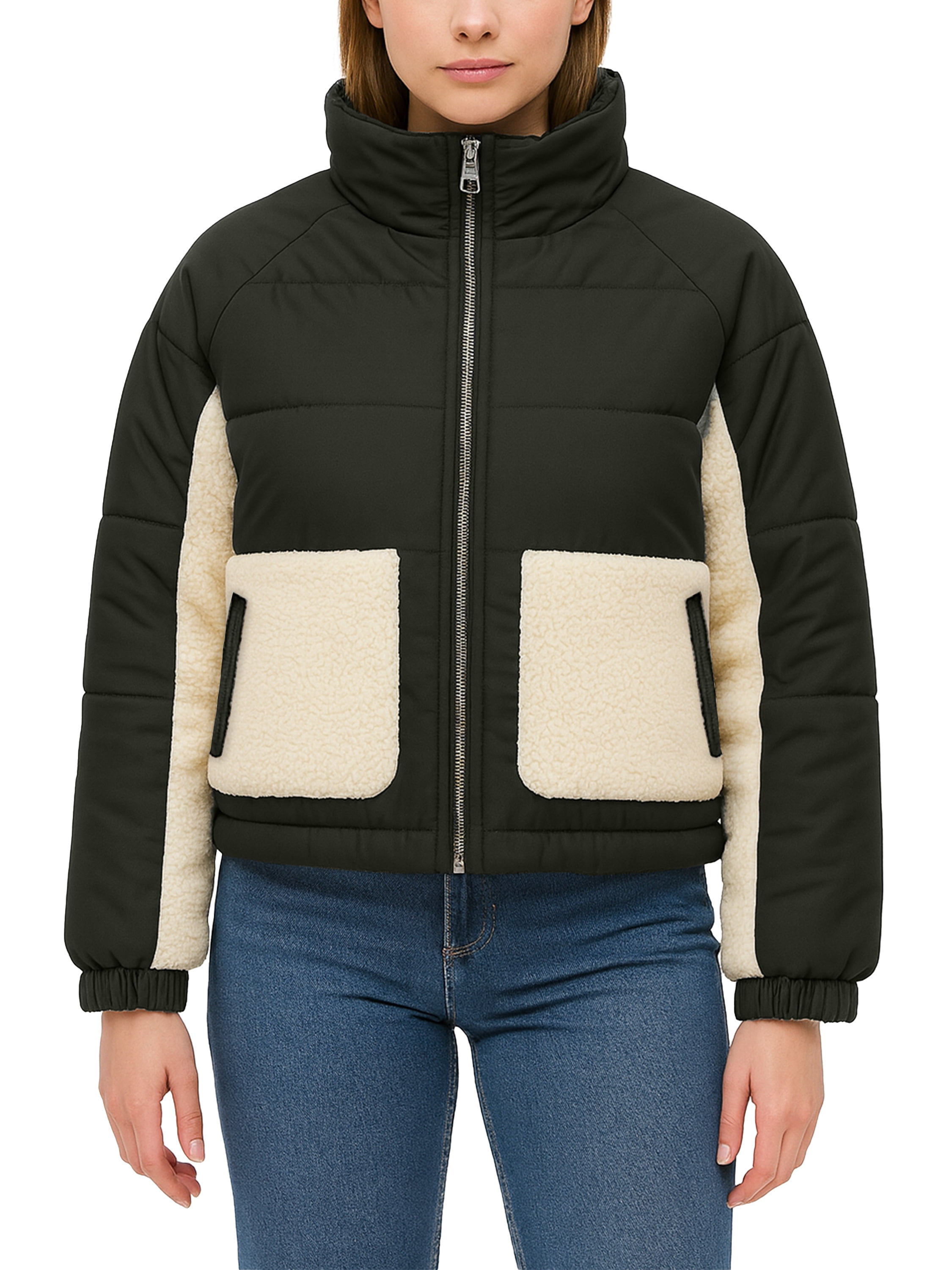 Women Premium Midweight Puffer Jacket Army Green Bubble Down Ultra ...