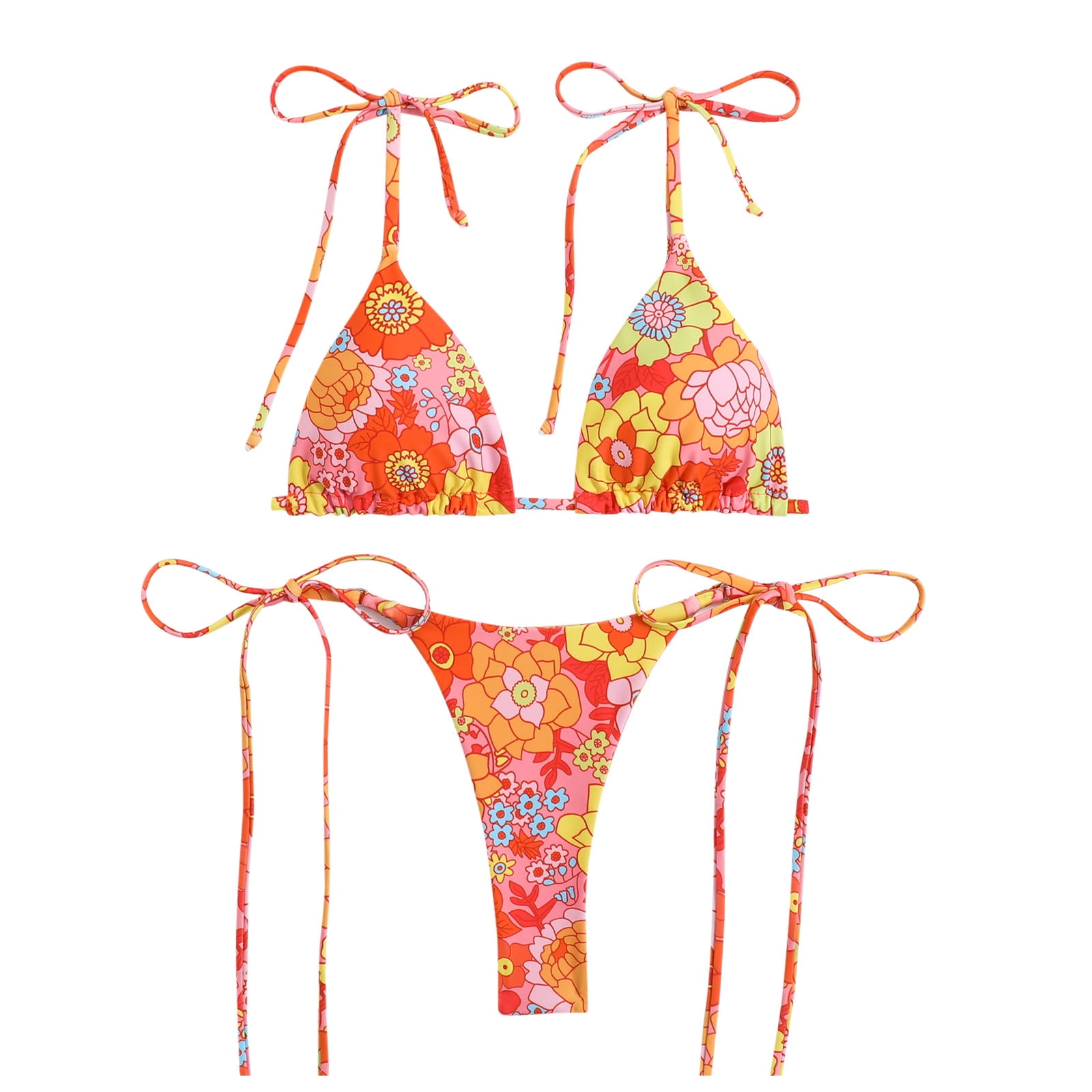 Women Print Bikinis Swimsuit Push Up Bikini Set Two Pieces Beach ...