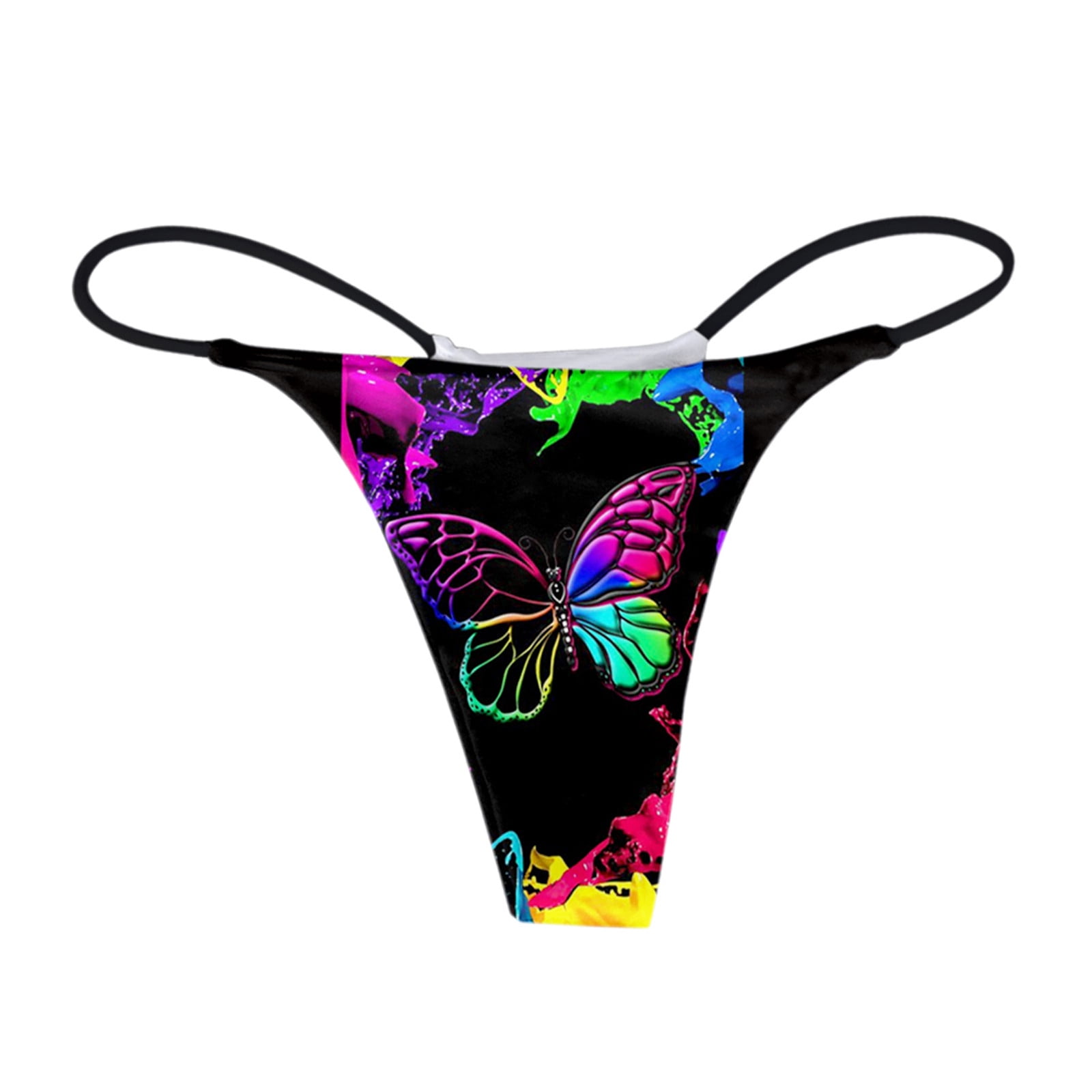 Women Print Cute Panties Underpants Comfort Low Rise Soft T Back G String Panties Underwear For