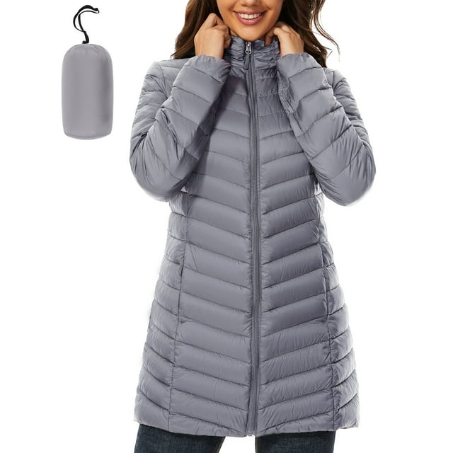 Women Puffer Jacket Hooded Warm Lightweight Packable Quilted Puffer ...