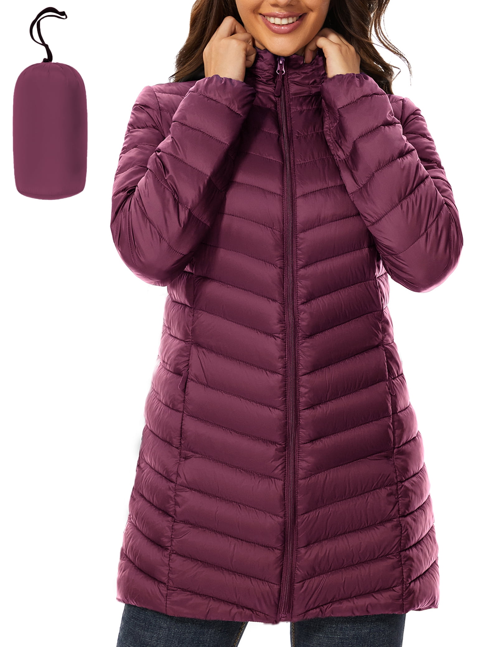 Women's Winter Puffer Jacket, Hooded, Lightweight, Packable, Quilted ...