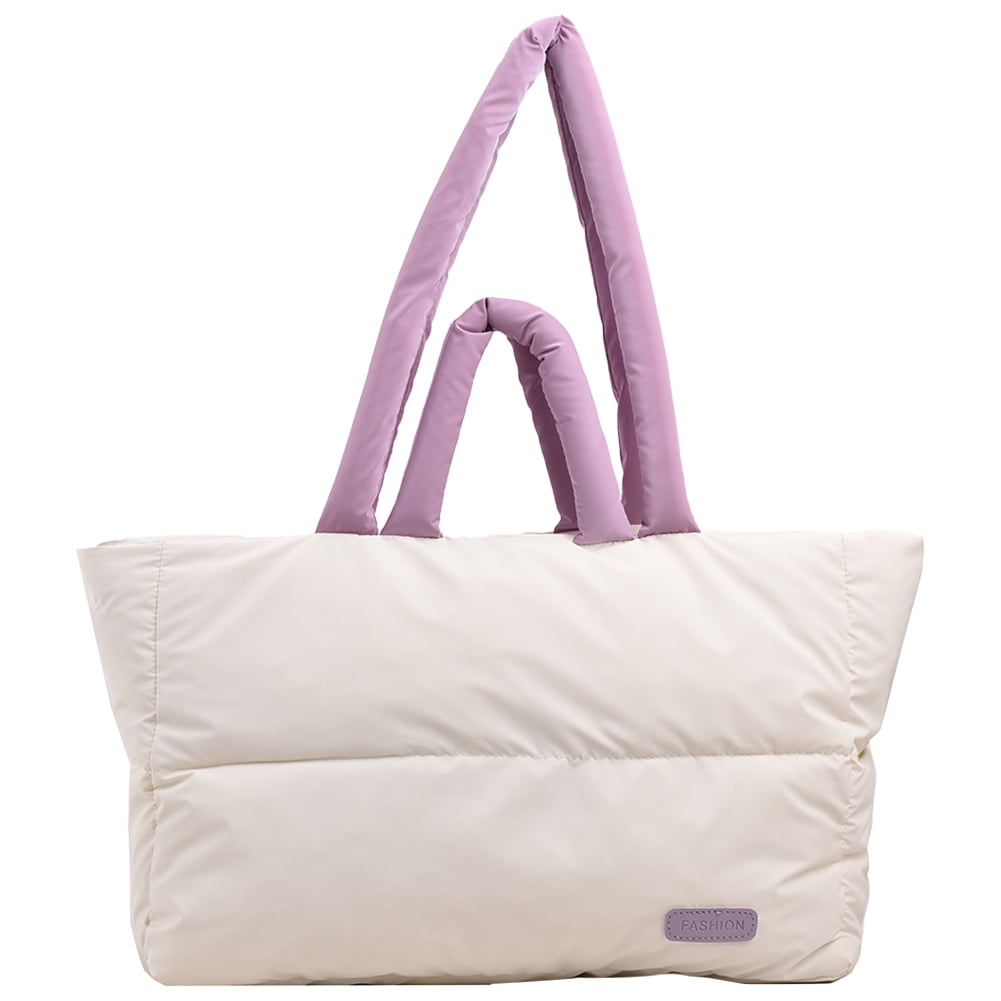 Women Puffer Tote Bag Large Padded Shoulder Bag Pillow Shopper Bag ...