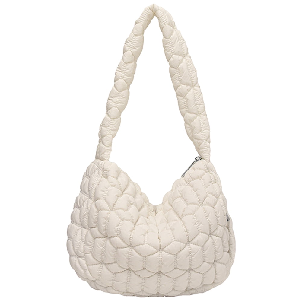 Women Puffy Shoulder Bag Cloud Pleatd Bag Versatile Padded Sling Bag ...