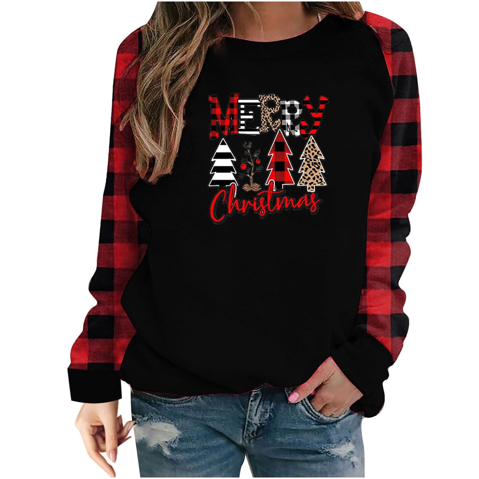Charella Holiday Oversized Crewneck Sweatshirt, Women's XX-Large Long ...
