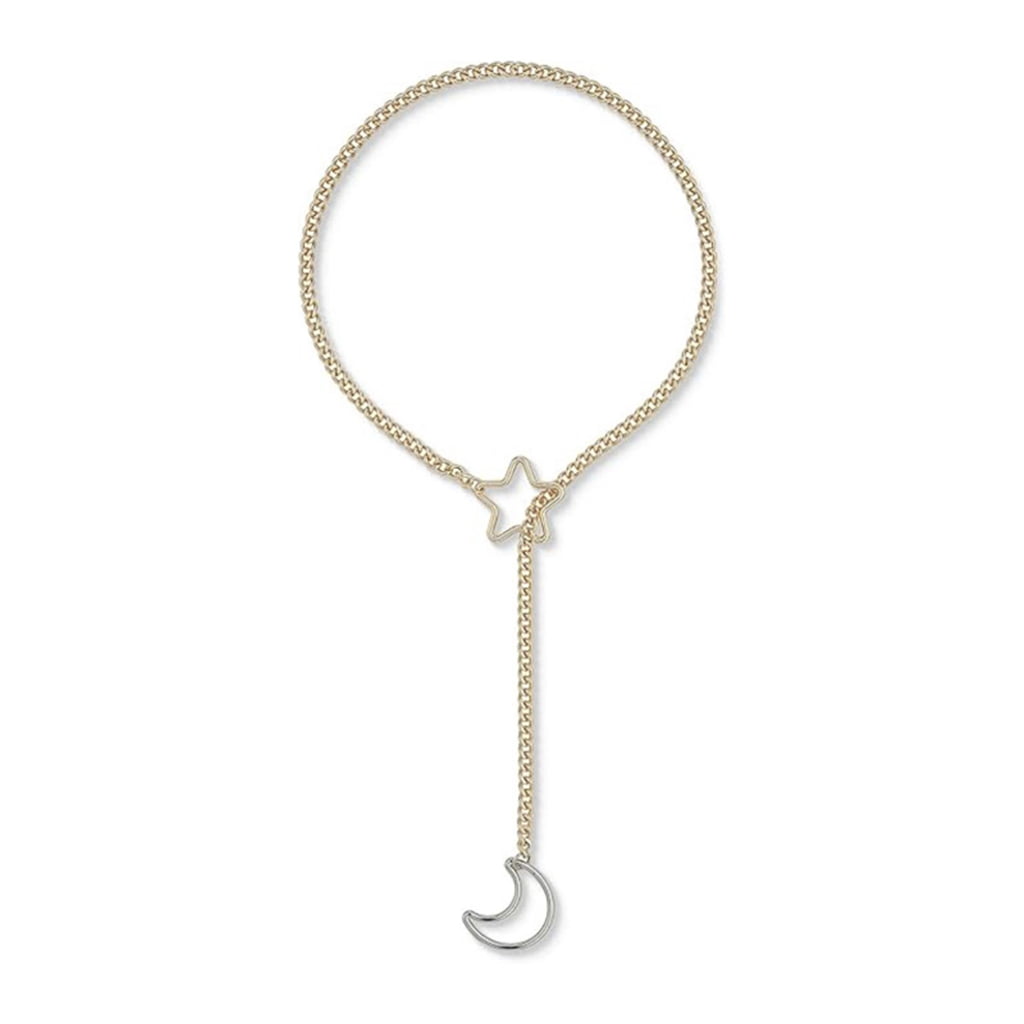 Women Punk Rock Slip Chain Necklace Heart Love Rings Embellishments ...