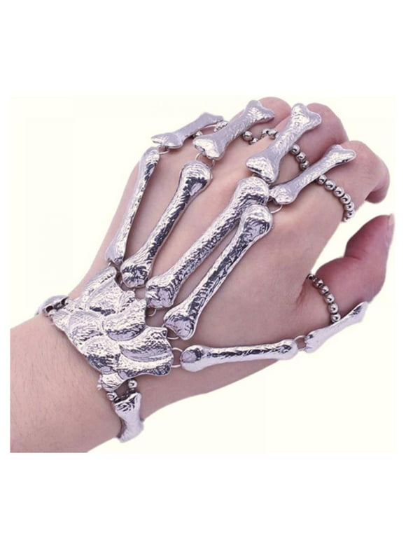 Skeleton Skull Hand Bone Ring Bracelet