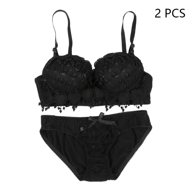 Women Push Up Bra Set Girl Floral Lace Underwear Set Underwire ...