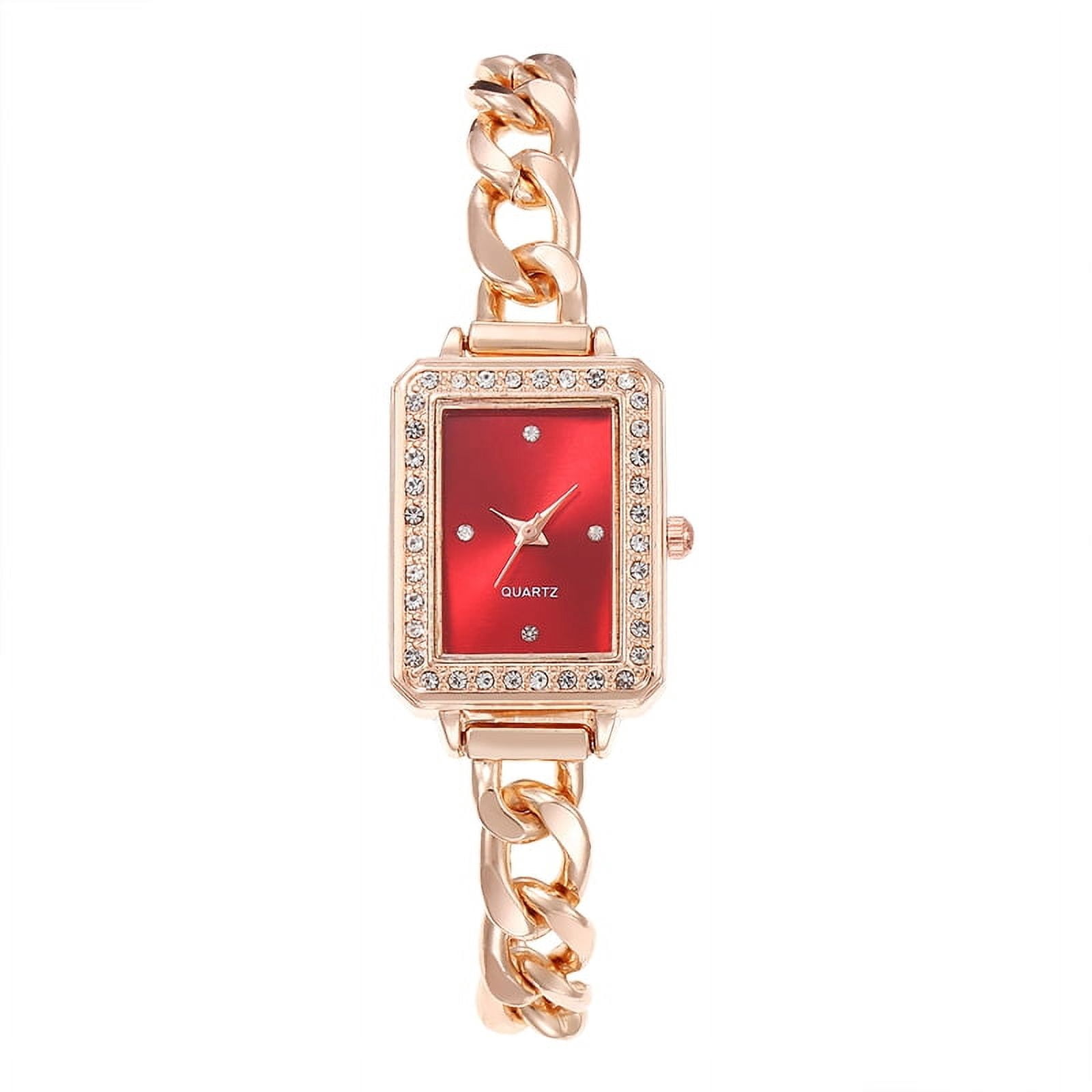 Women Quartz Watches Wrist Chain Strap Square Watch Easy Read Dial ...