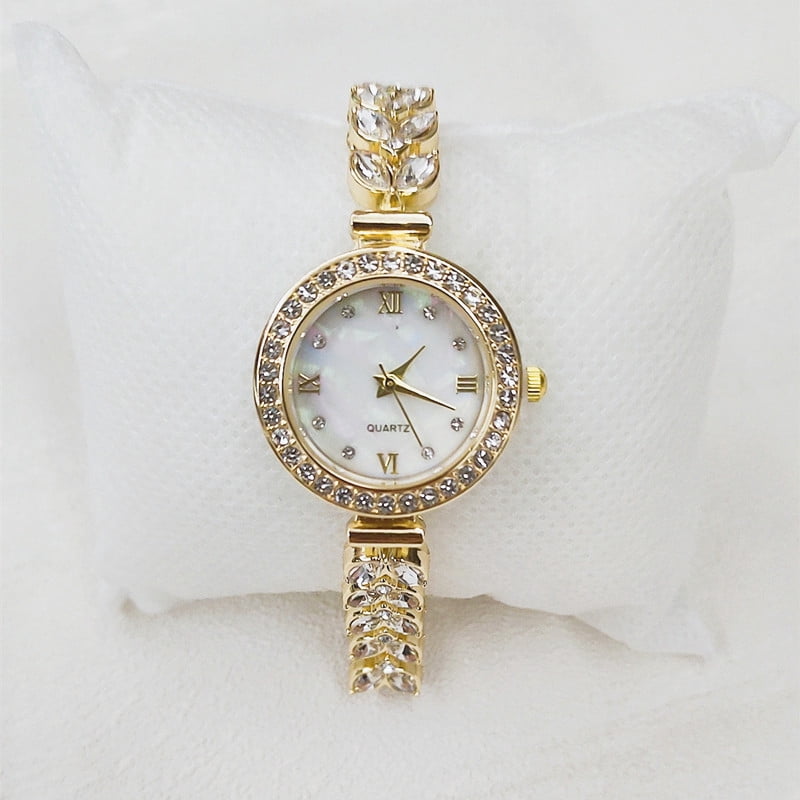 Women Quartz Wrist Watches Strap Round Watch Artificial Crystal ...
