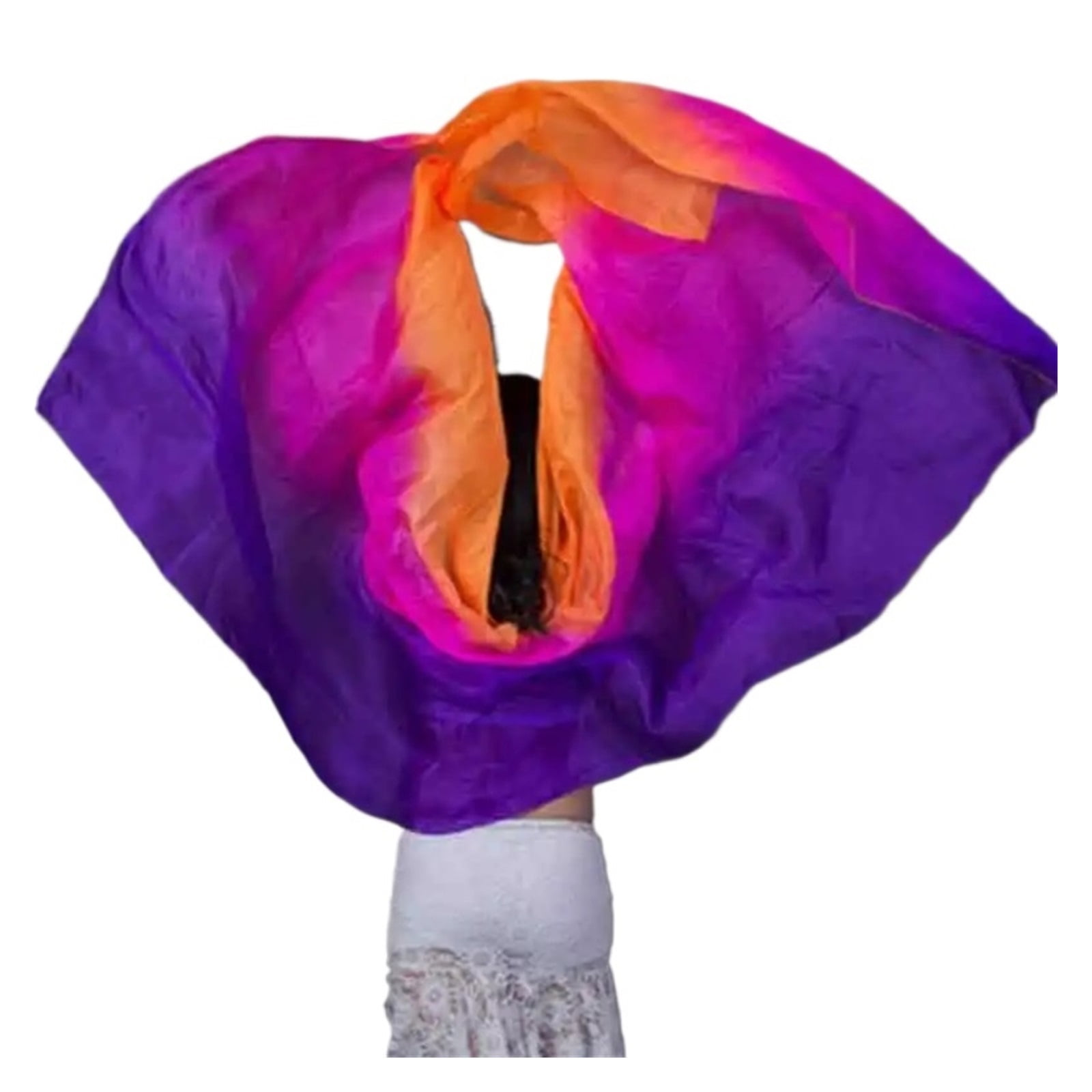 Women Real Silk Belly Dancing Silk Veils Hand Thrown Silk Scarf Shawl ...