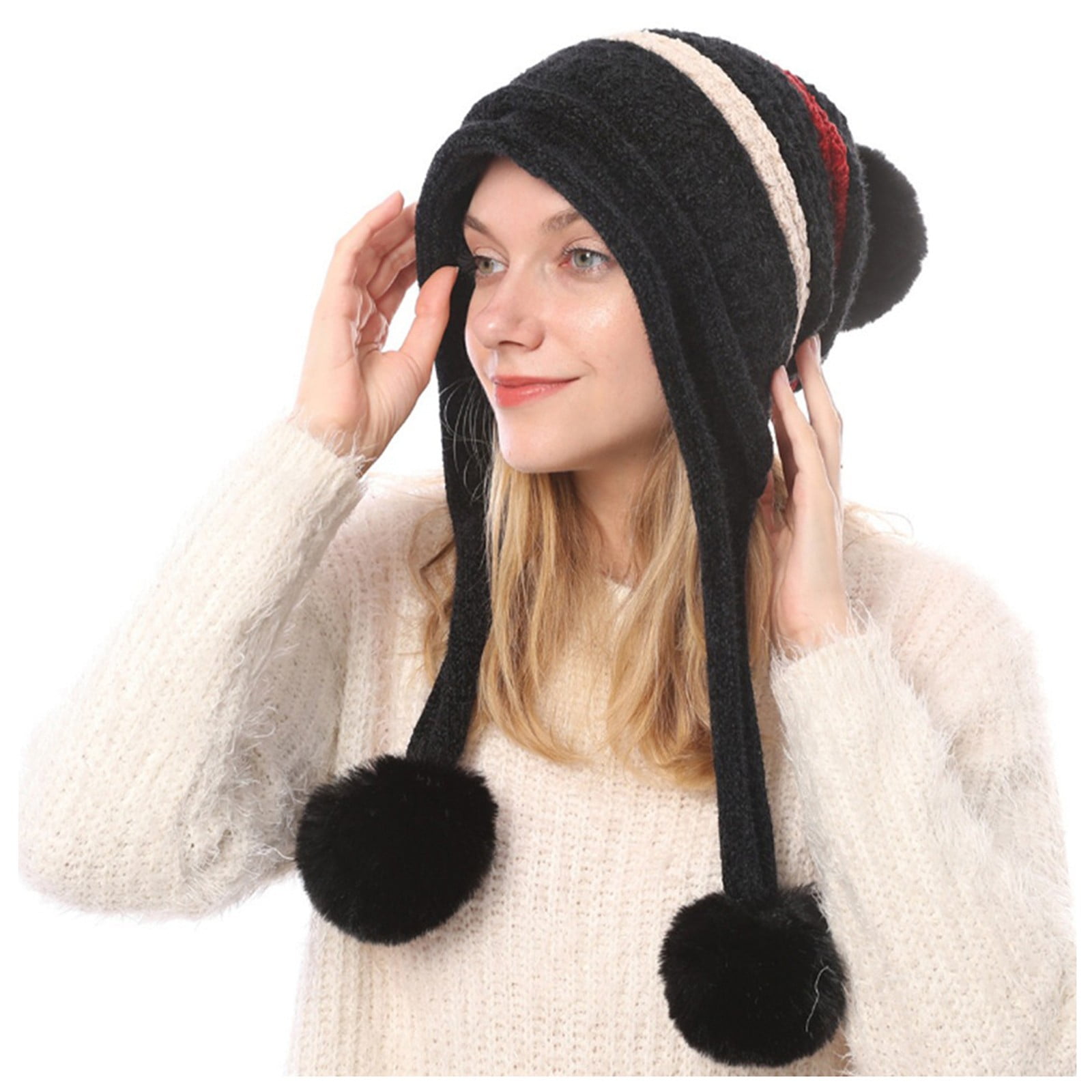 Women Rechargeable Heated Hats USB Electric Heated Winter Thick Warm ...
