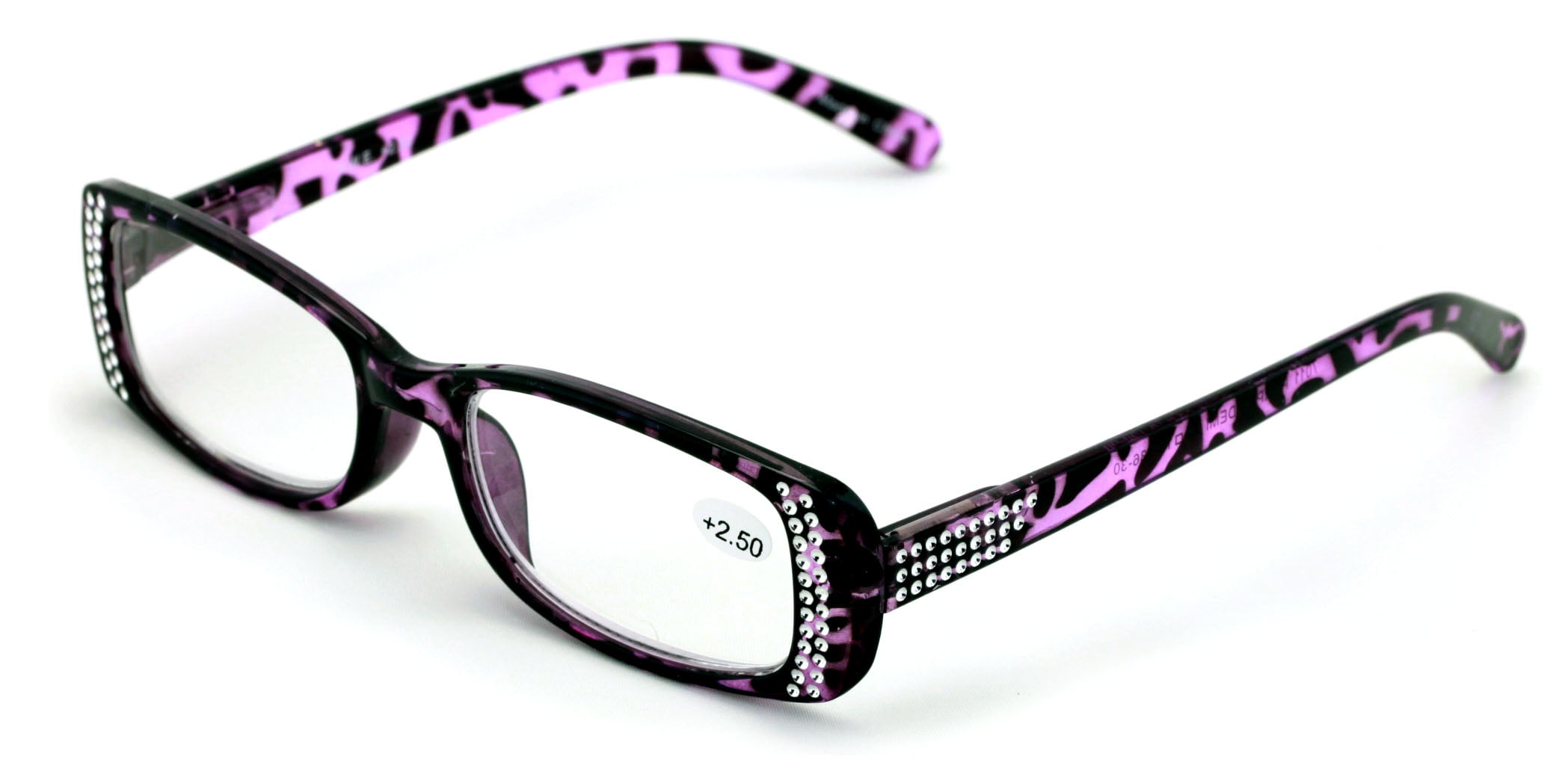 Women Rectangular Rhinestones Reading Glasses - Female Fashion Leopard ...