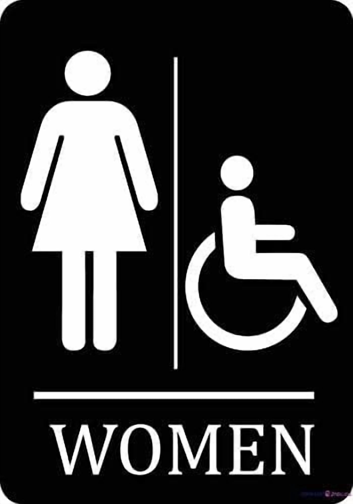 Women Restroom Sign with Wheelchair Symbol ADA Compliant Aluminum Metal ...