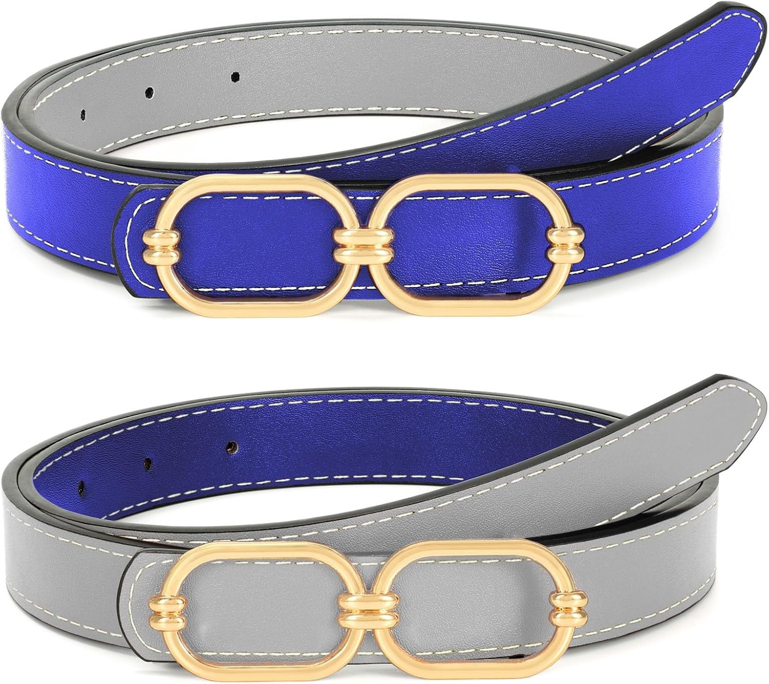 Women Reversible Leather Belts for Jeans Pants Fashion Skinny Belt ...