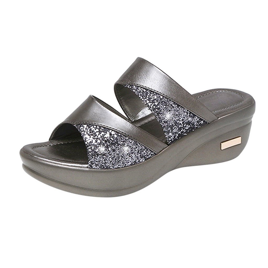 Women Ripple Sandals Platform Wedge Sandals Fashion Versatile Braided ...
