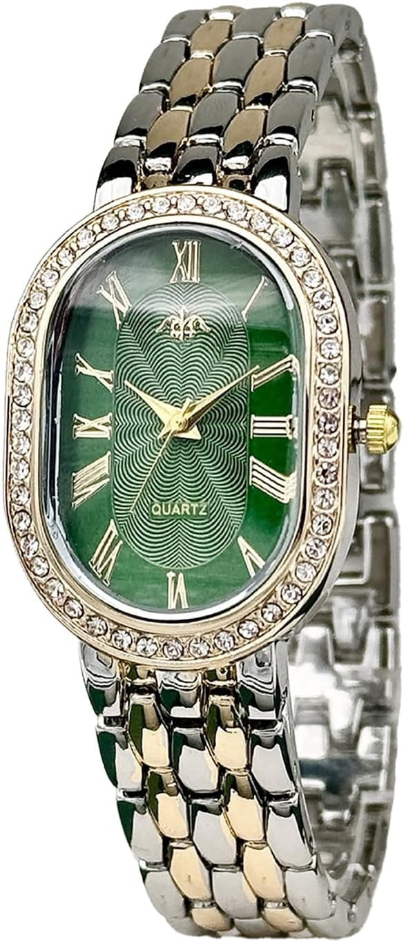 Women Rome Watch Oval Case Adjustable Stainless Steel Watch Band Analog ...