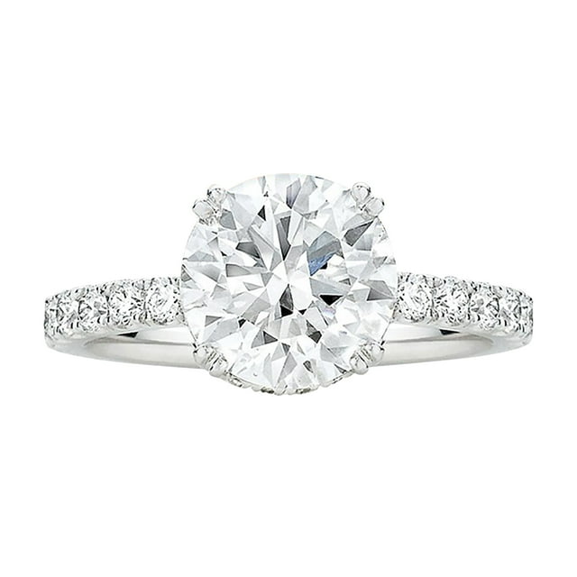 Women Round Diamond Sparkling Acrylic Rings for Women Zirconia Ring ...