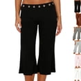 Women Ruffle Waist Gaucho Pants High Waist Wide Leg Culottes Flowy ...