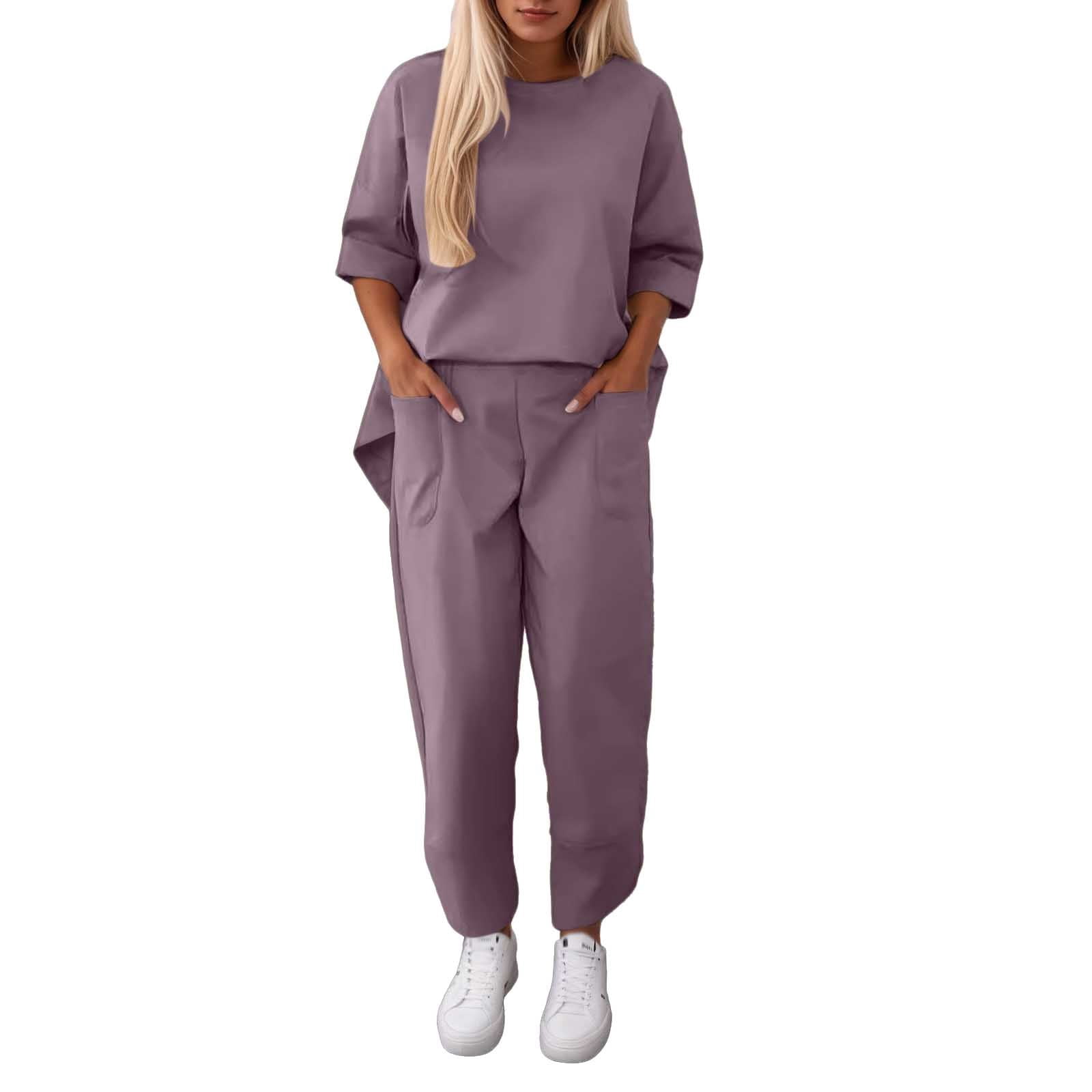 Women'S Athletic Clothing Sets - Long Sleeve Sweatshirt With Jogger ...
